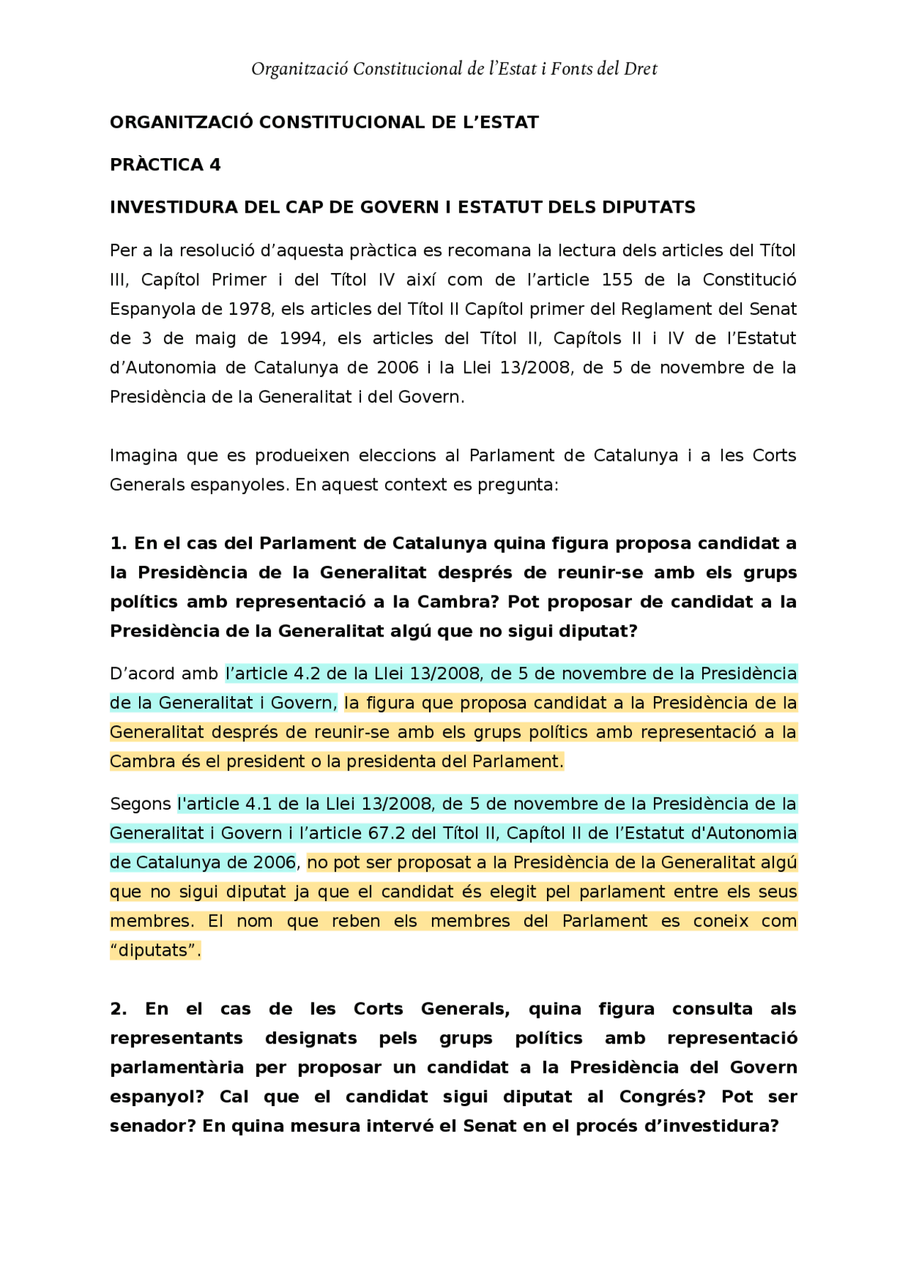 Seminario 4 Constitucional Upf Resúmenes De Derecho Docsity