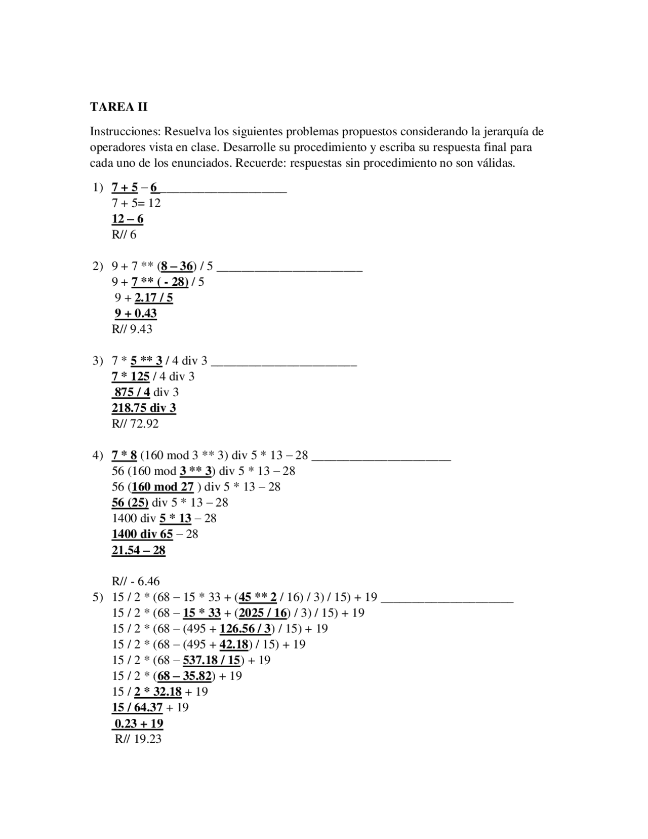Tarea Ii Algoritmo Y Programación Ejercicios De Algoritmos Y