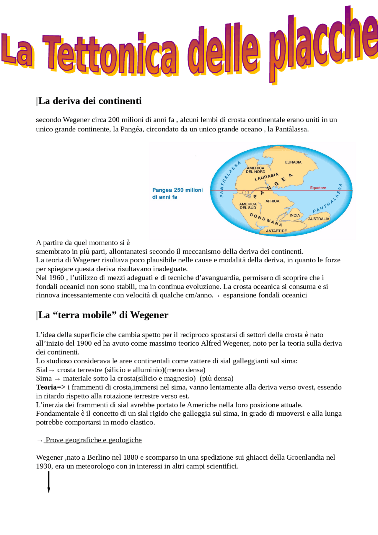 La Tettonica Delle Placche Schemi E Mappe Concettuali Di Scienze
