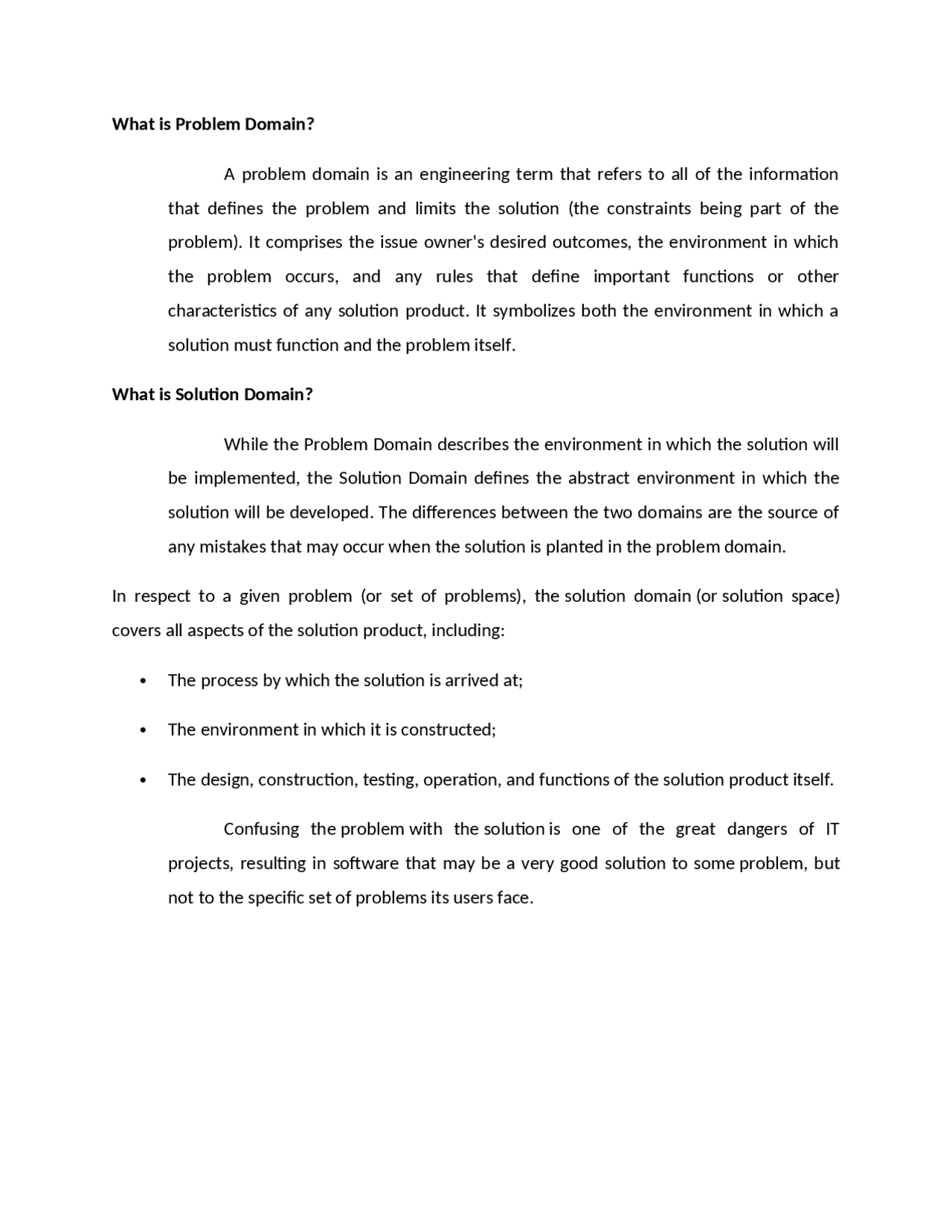 Understanding Problem and Solution Domains in Engineering and IT Projects | Assignments ...