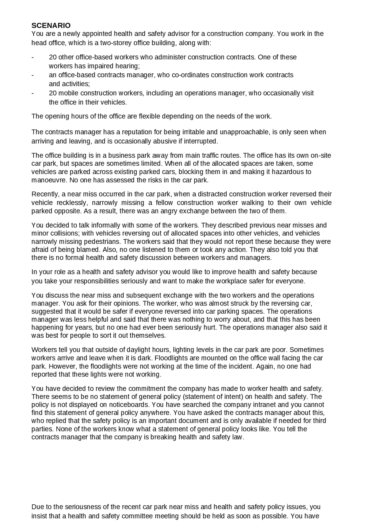 Risk assessment report of nebosh | Schemes and Mind Maps Environmental ...