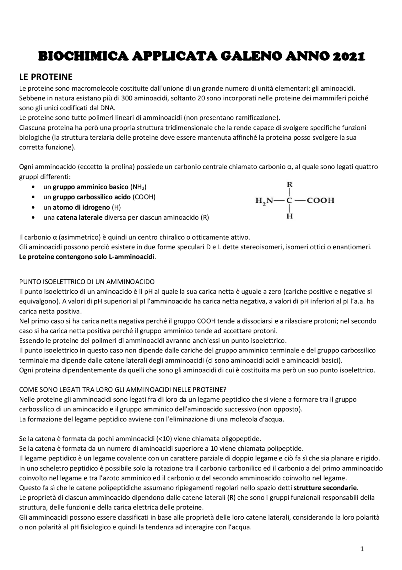Appunti Biochimica Applicata Sbobinature Di Biochimica Docsity