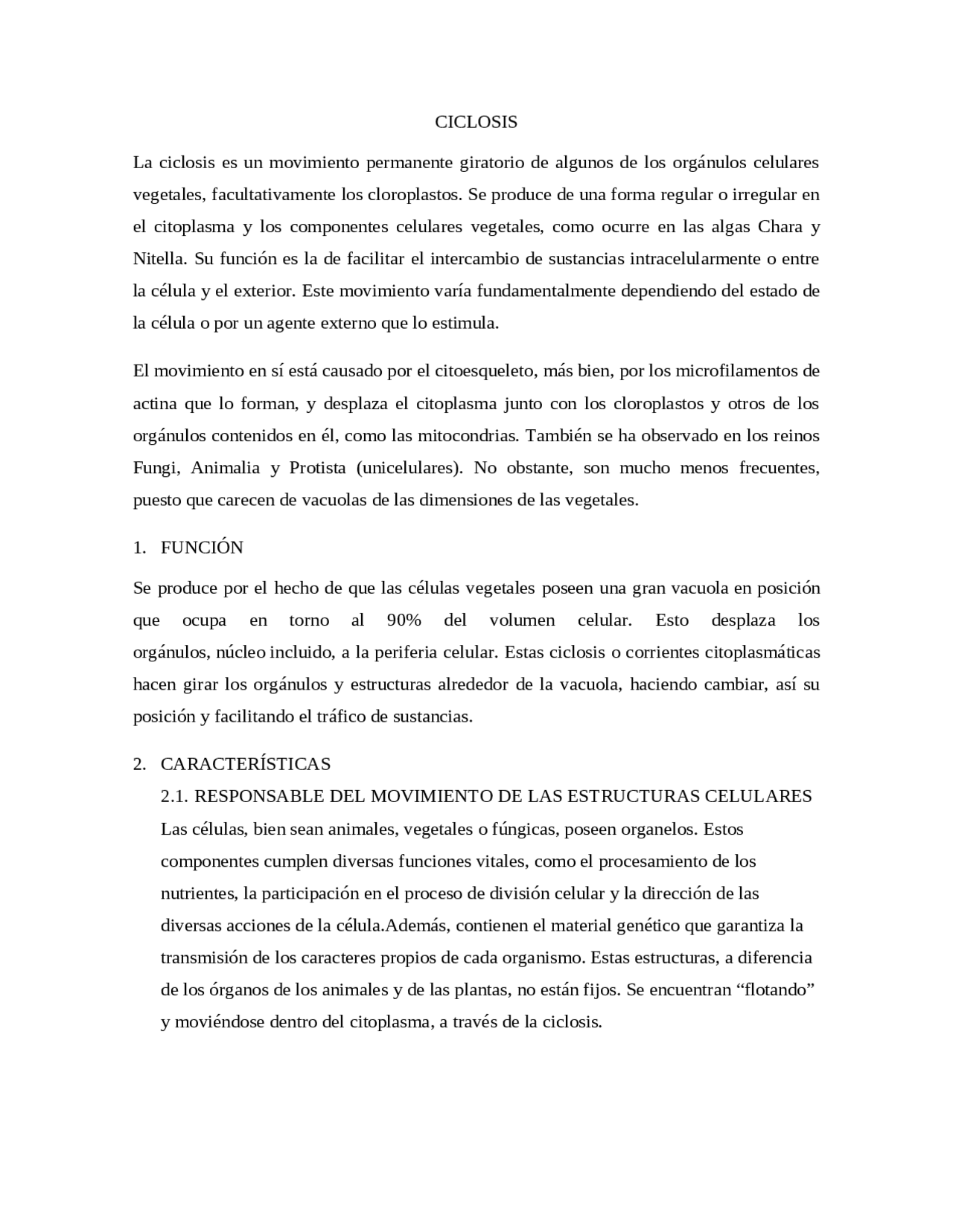 Ciclosis: Movimiento Giratorio de Organelos Celulares Vegetales ...