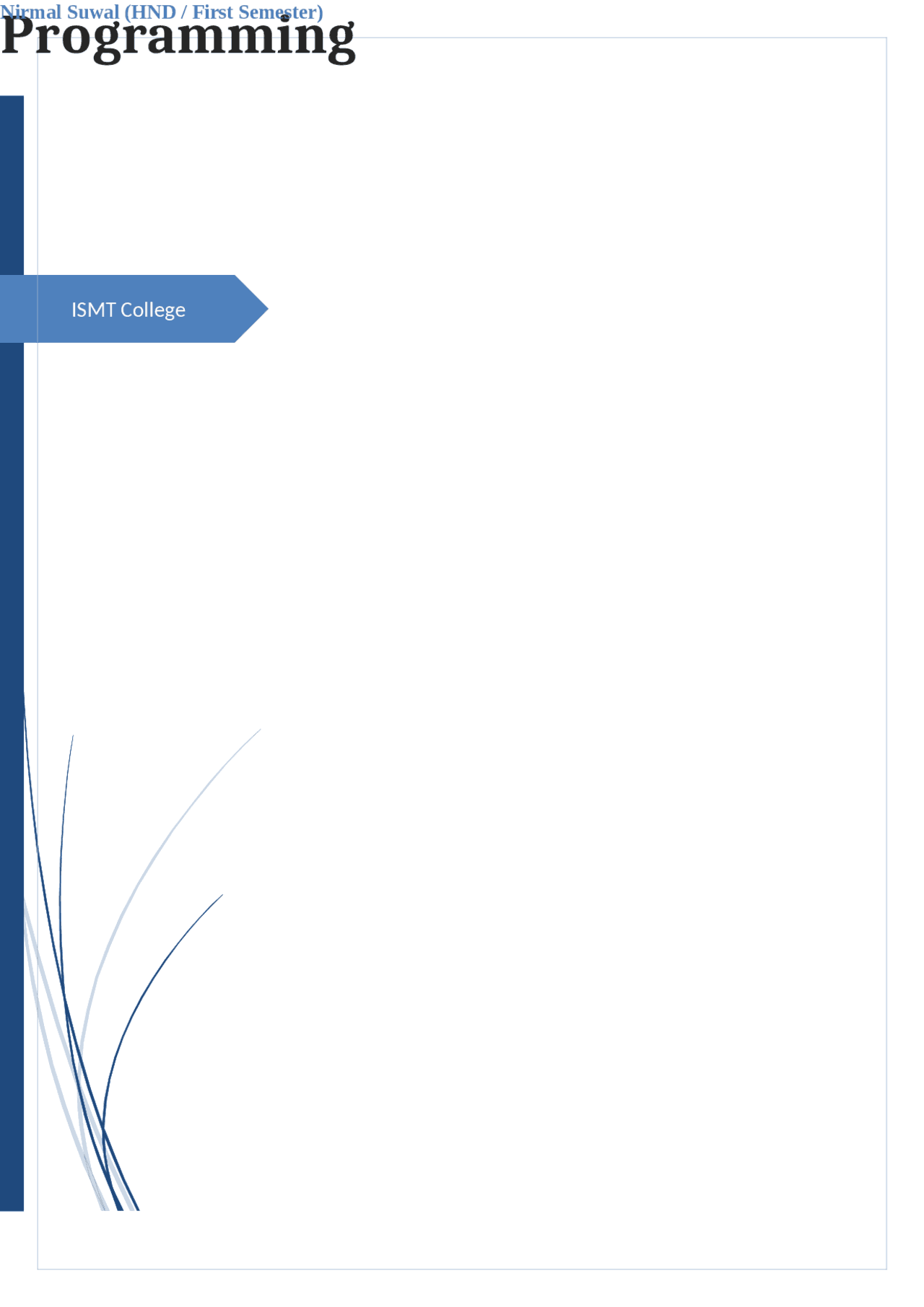 Programming language assignment | Study Guides, Projects, Research Programming Languages | Docsity