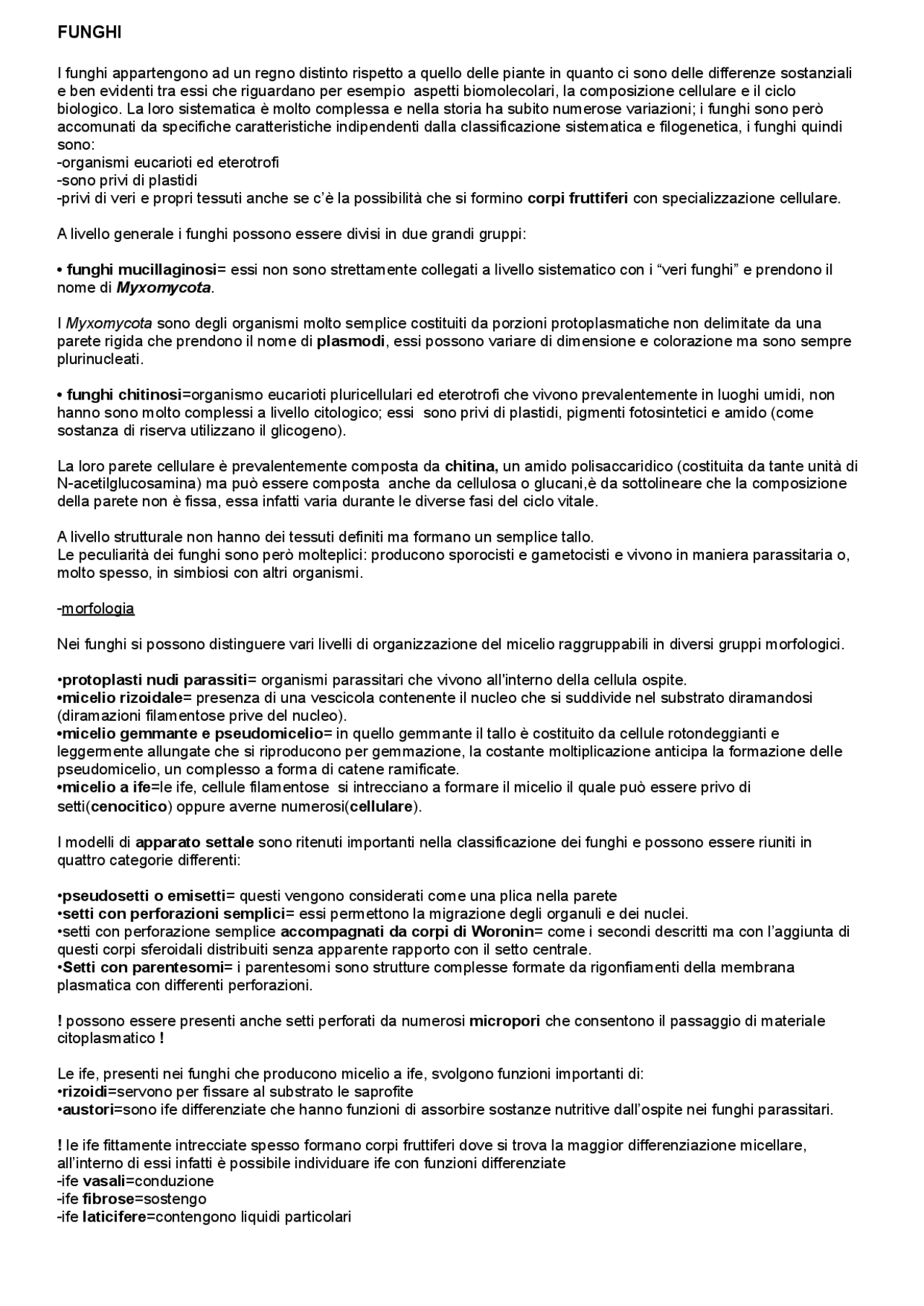 Funghi E Licheni Sistematica Dispense Di Biologia Vegetale Docsity