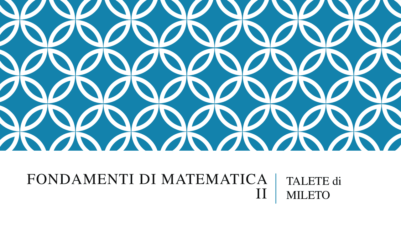 Talete E Enunciati Vari Teoremi Dispense Di Matematica Generale Docsity