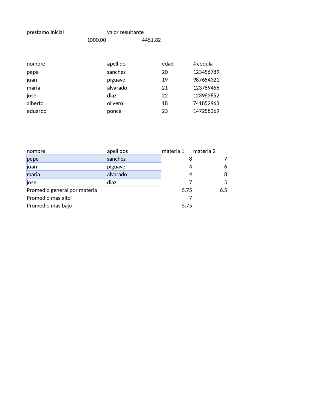 Registro de Préstamos y Calificaciones Académicas | Ejercicios de Computación aplicada | Docsity