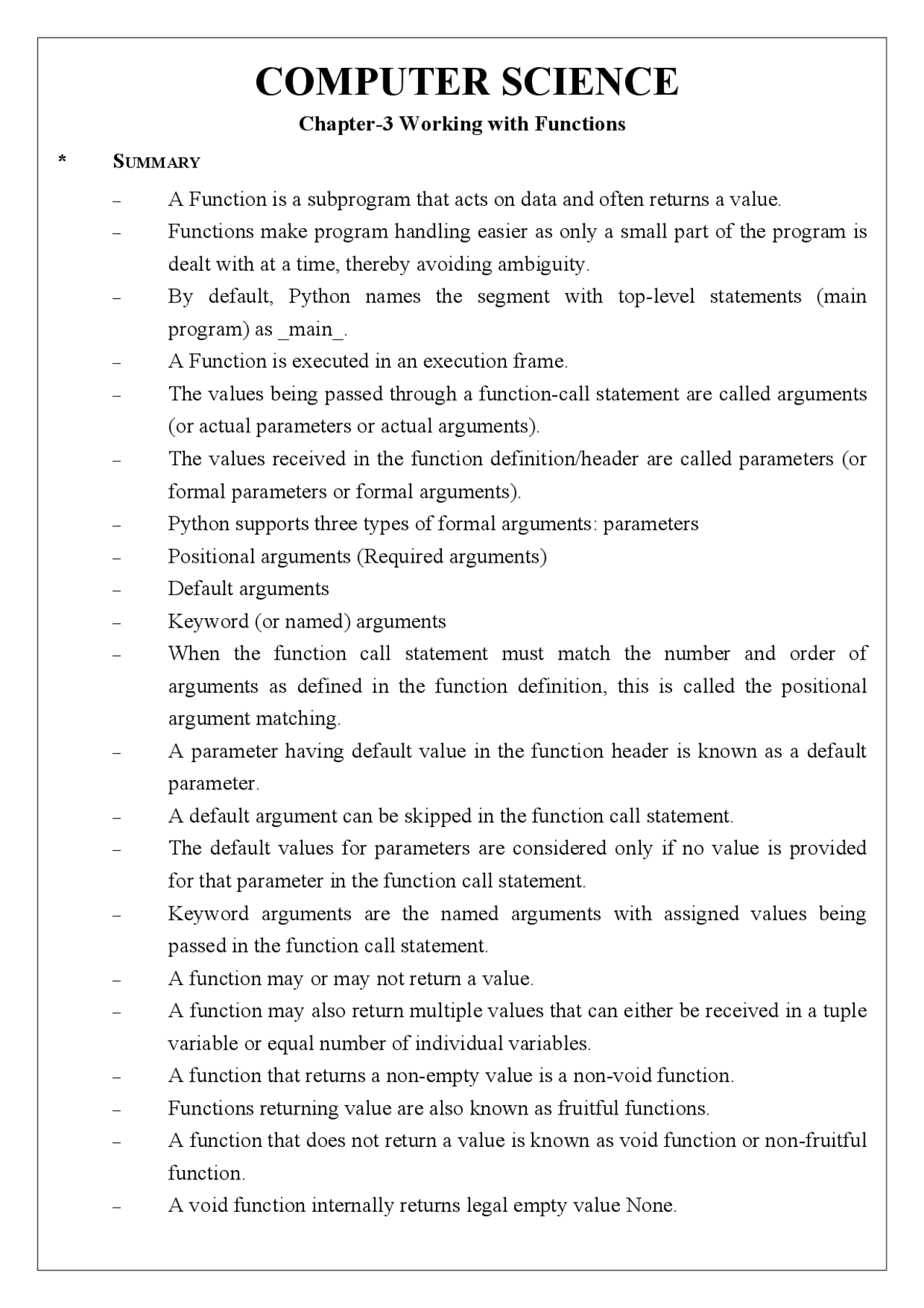 Grade 12 Computer Science Chapter 3 Working with functions | Exercises ...
