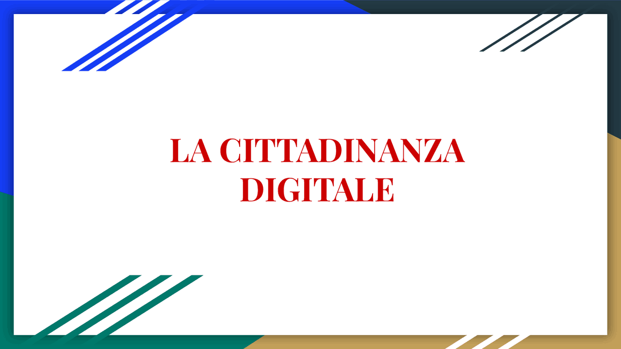 La Cittadinanza Digitale Slide Di Informatica Docsity