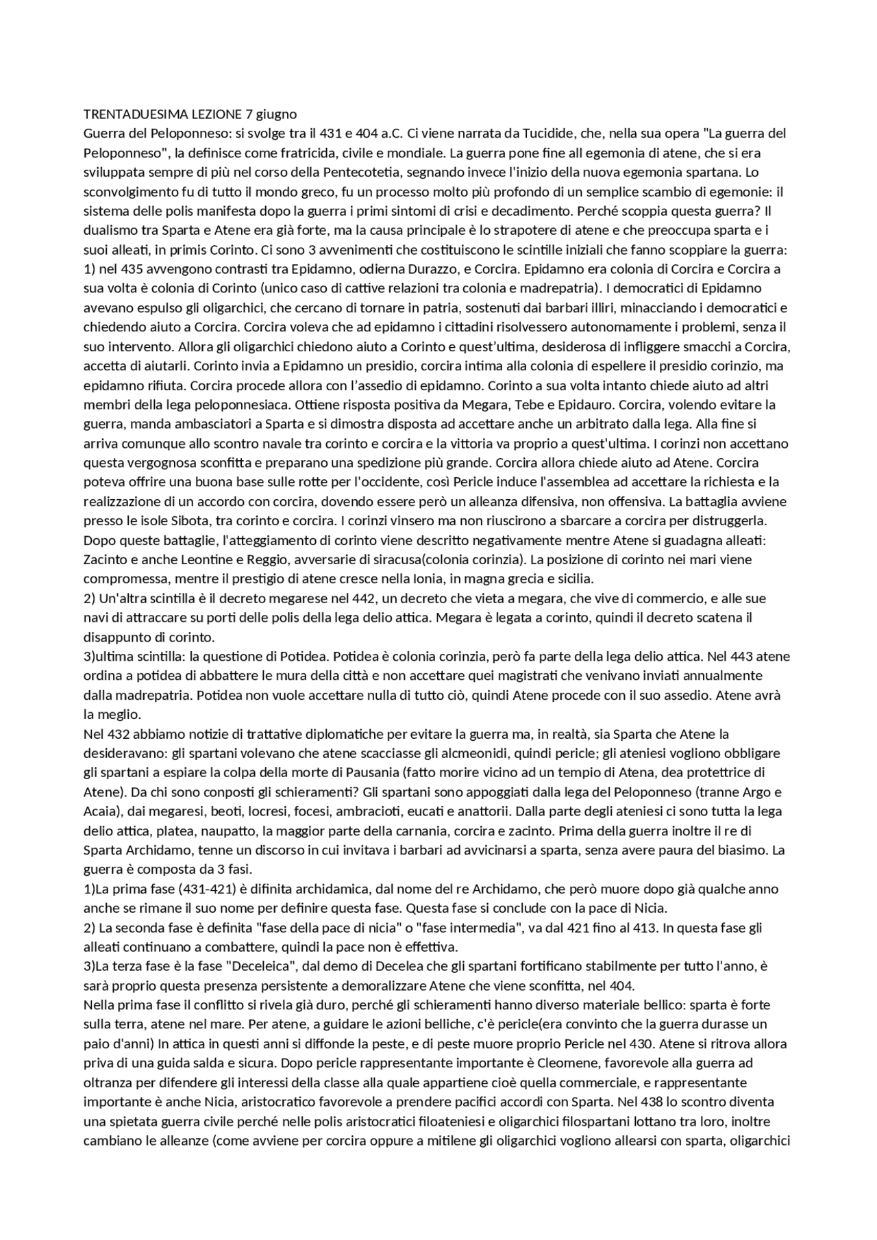 Appunti Storia Greca Docsity