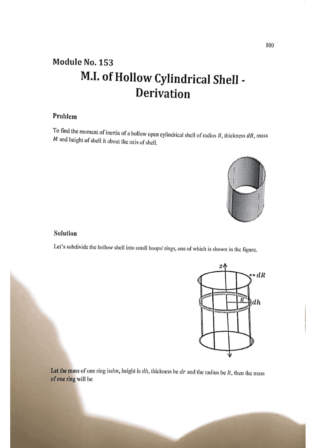 Define And Problem Mi Of Hollow Sphere And Hollow Cylindrical Shell Derivation Docsity