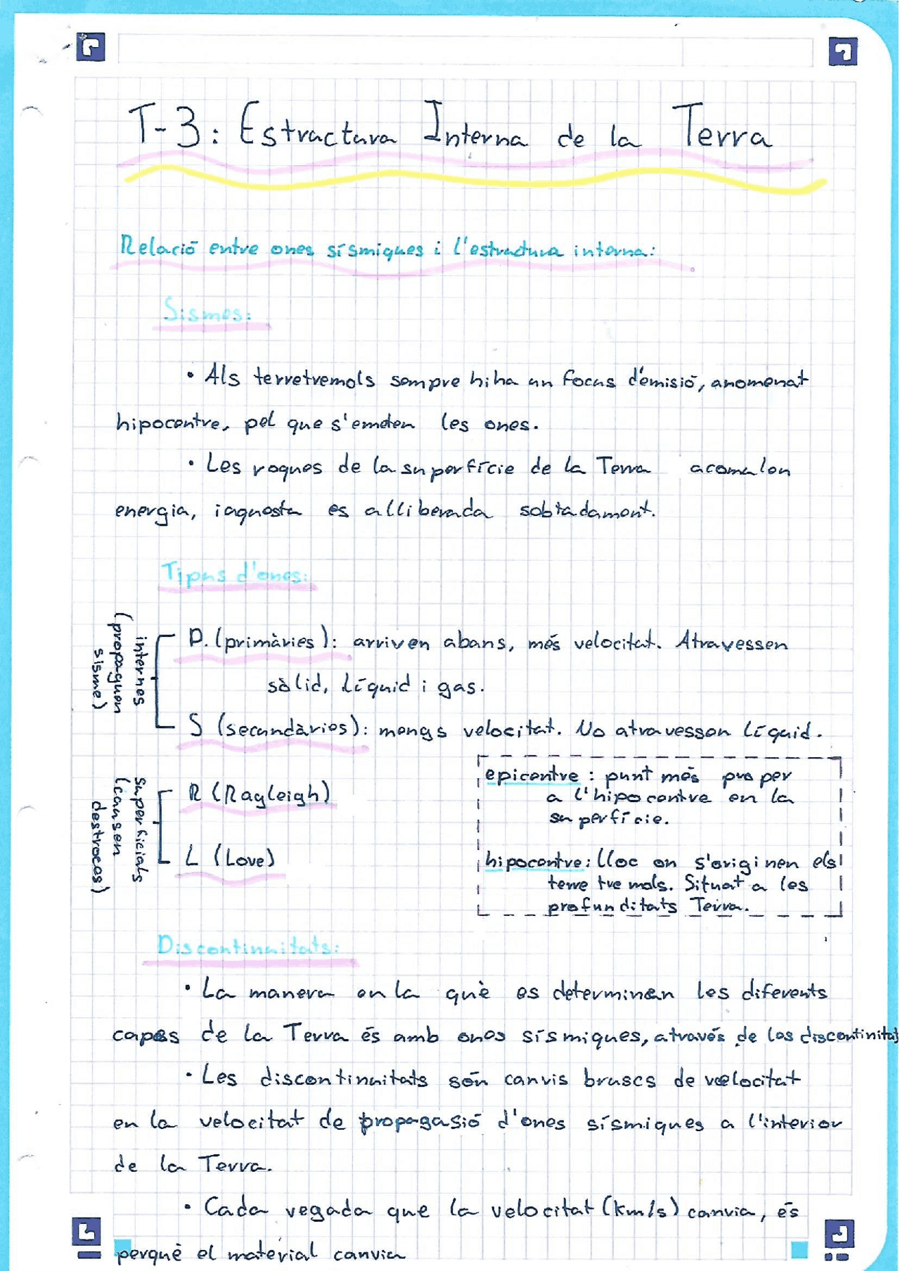 Estrutura Interna De La Terra 1r Batx Docsity