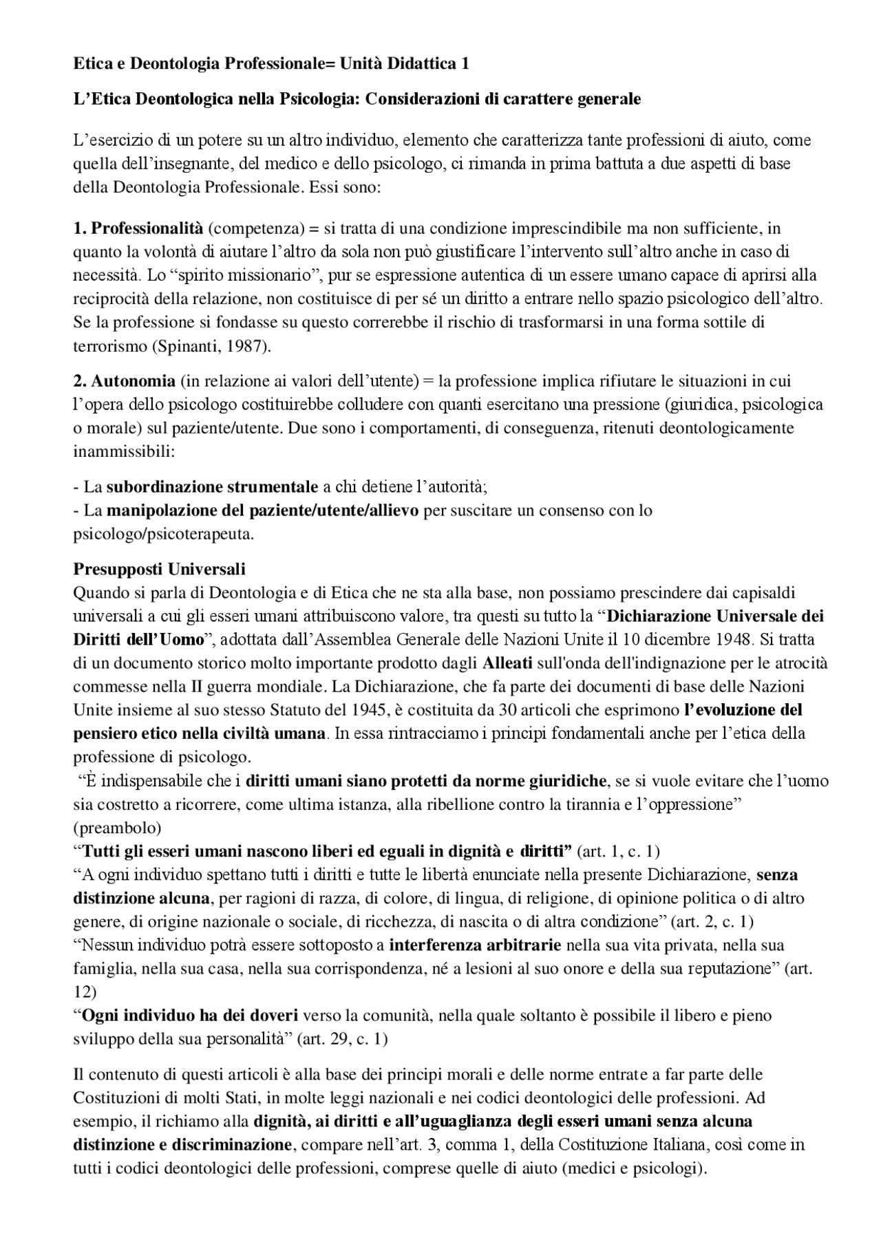 Riassunto Slide per Esame Deontologia | Slide di Deontologia | Docsity