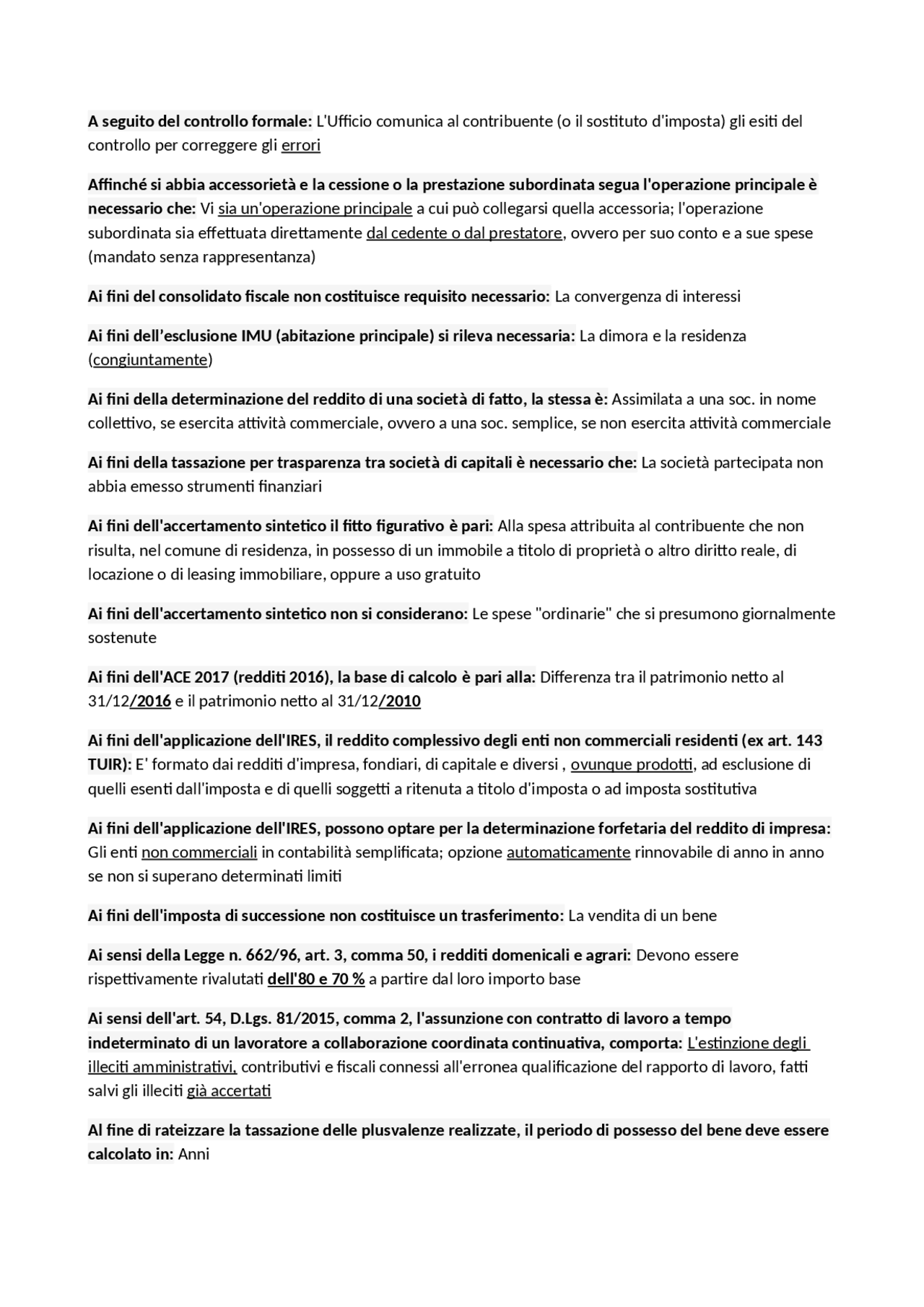 DOMANDE/RISPOSTE ESAME "DIRITTO TRIBUTARIO" 2022 - UNIPEGASO | Prove d'esame di Diritto ...