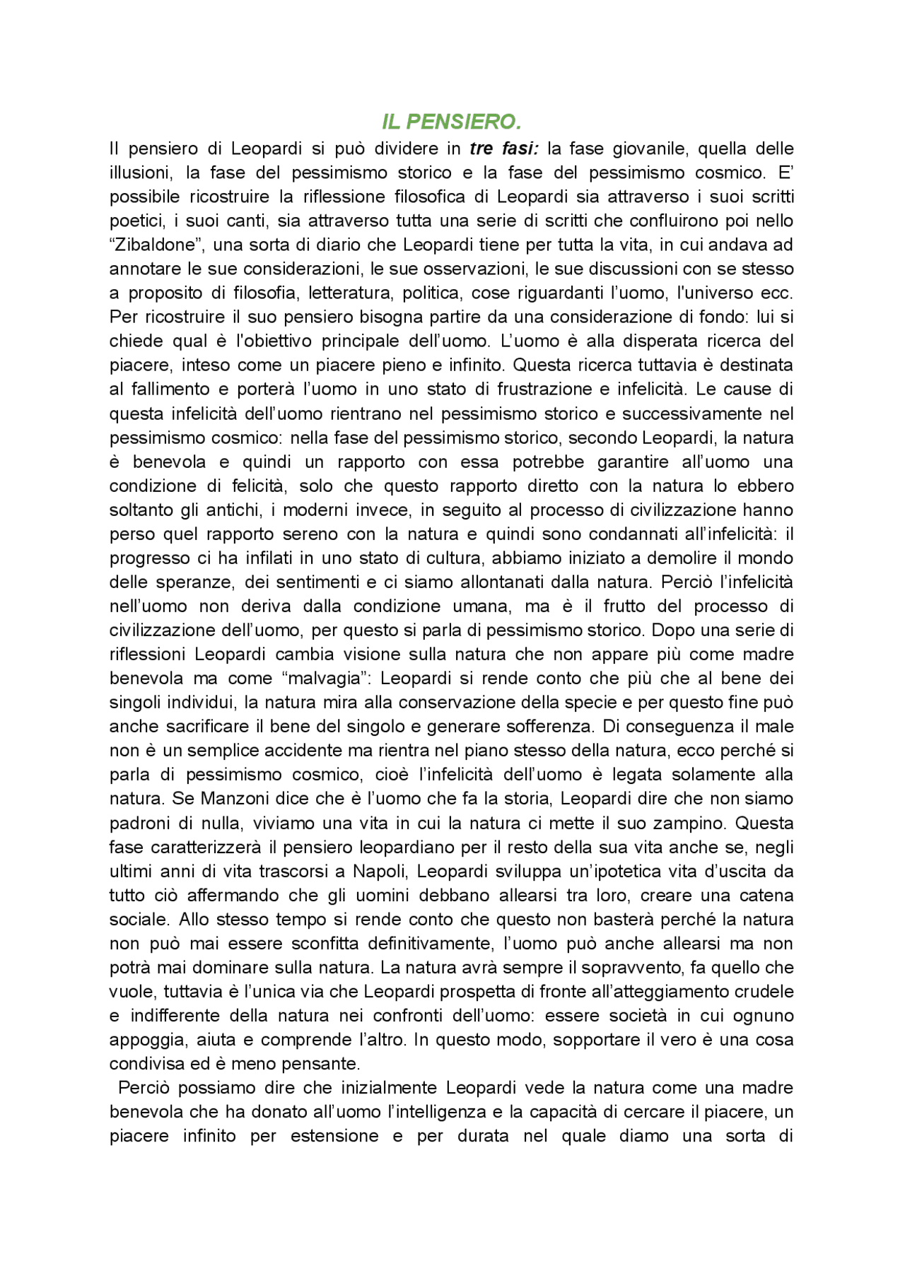 Leopardi Parte Seconda Linfinito Schemi E Mappe Concettuali Di