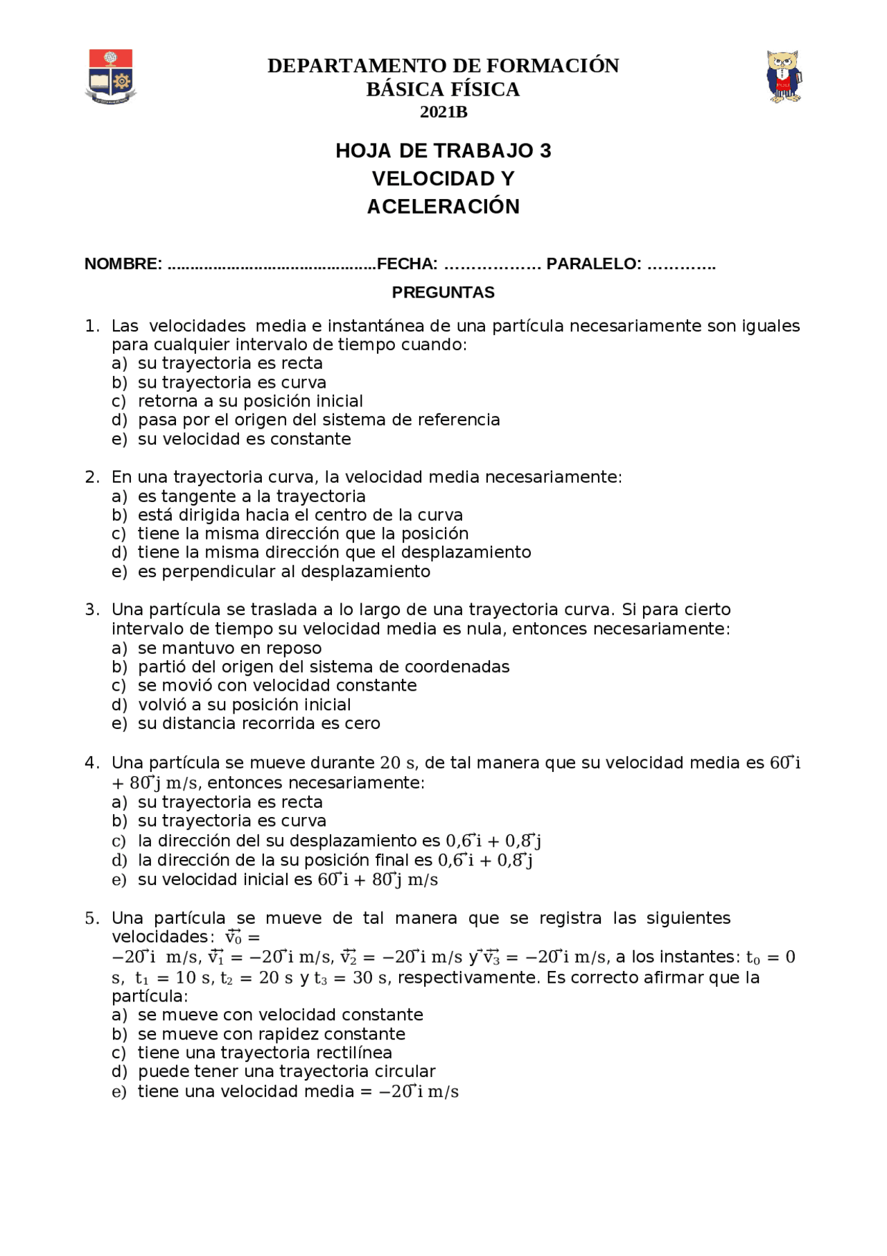Hojas de trabajo de física | Guías, Proyectos, Investigaciones de ...