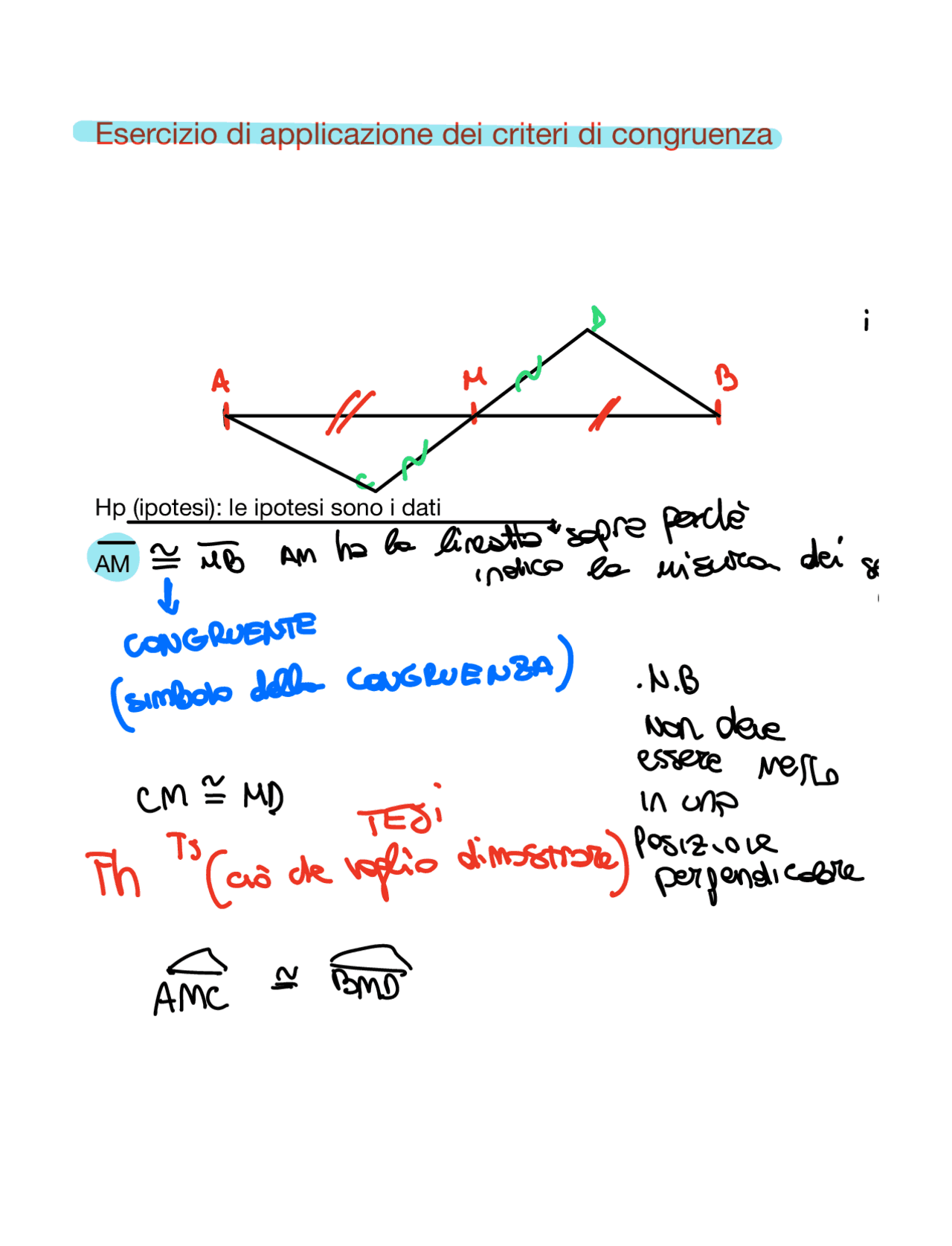 CRITERI DI CONGRUENZA | Schemi e mappe concettuali di Matematica | Docsity