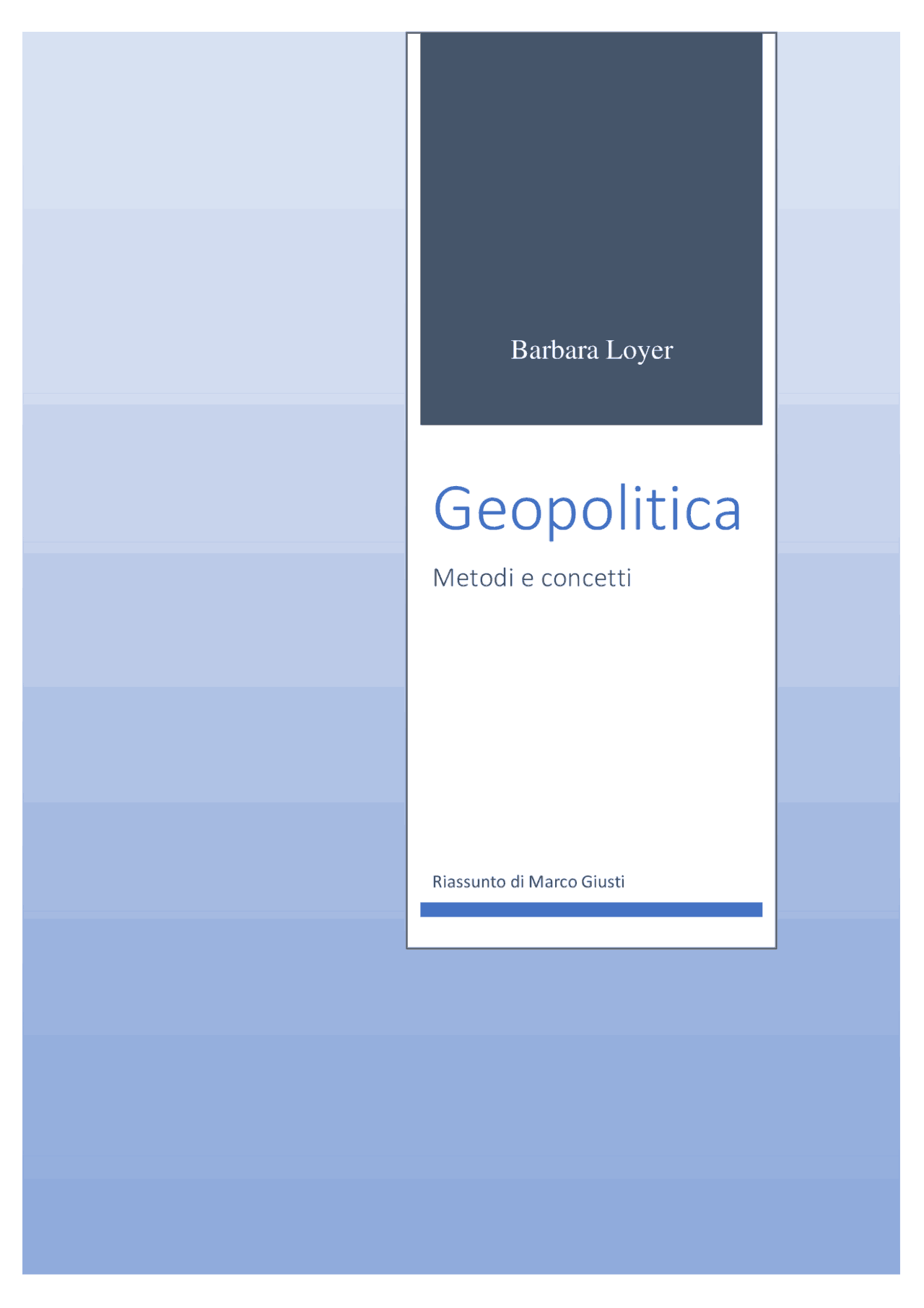 Geopolitica: Metodi e concetti (Barbara Loyer) | Appunti di Geopolitica ...