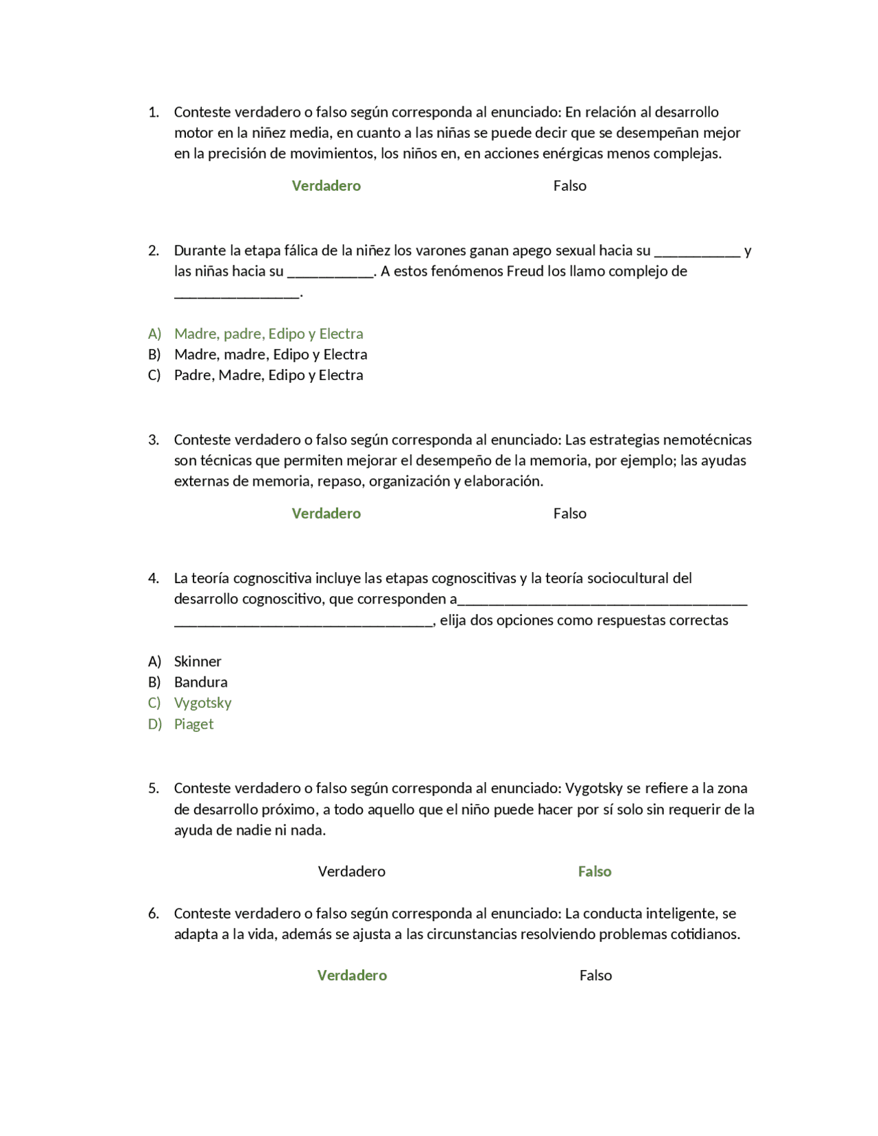 Guia Desarrollo De La Infancia Docsity