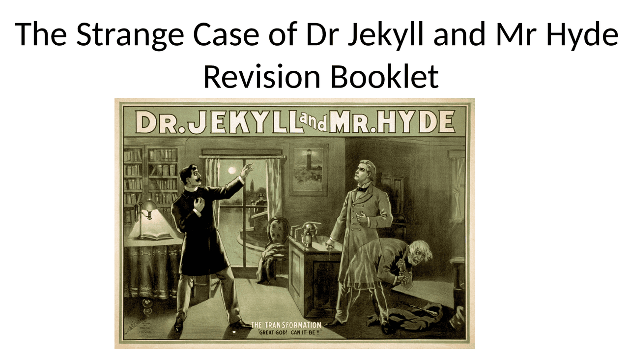Dr Jekyll E Mr Hyde In English Literature Slide Di Inglese Docsity