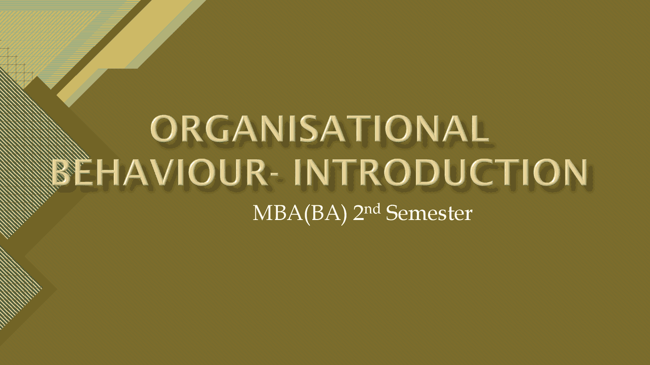 Organizational Behaviour Notes Cheat Sheet Organization Behaviour