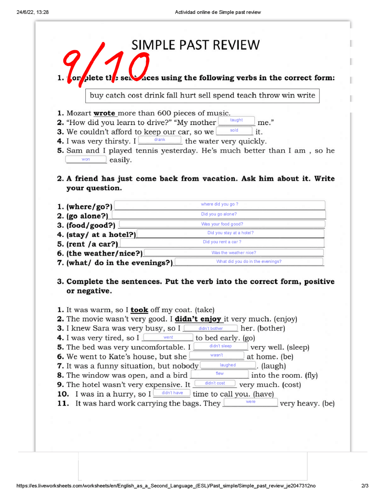present simple and continuous | Ejercicios de Inglés | Docsity