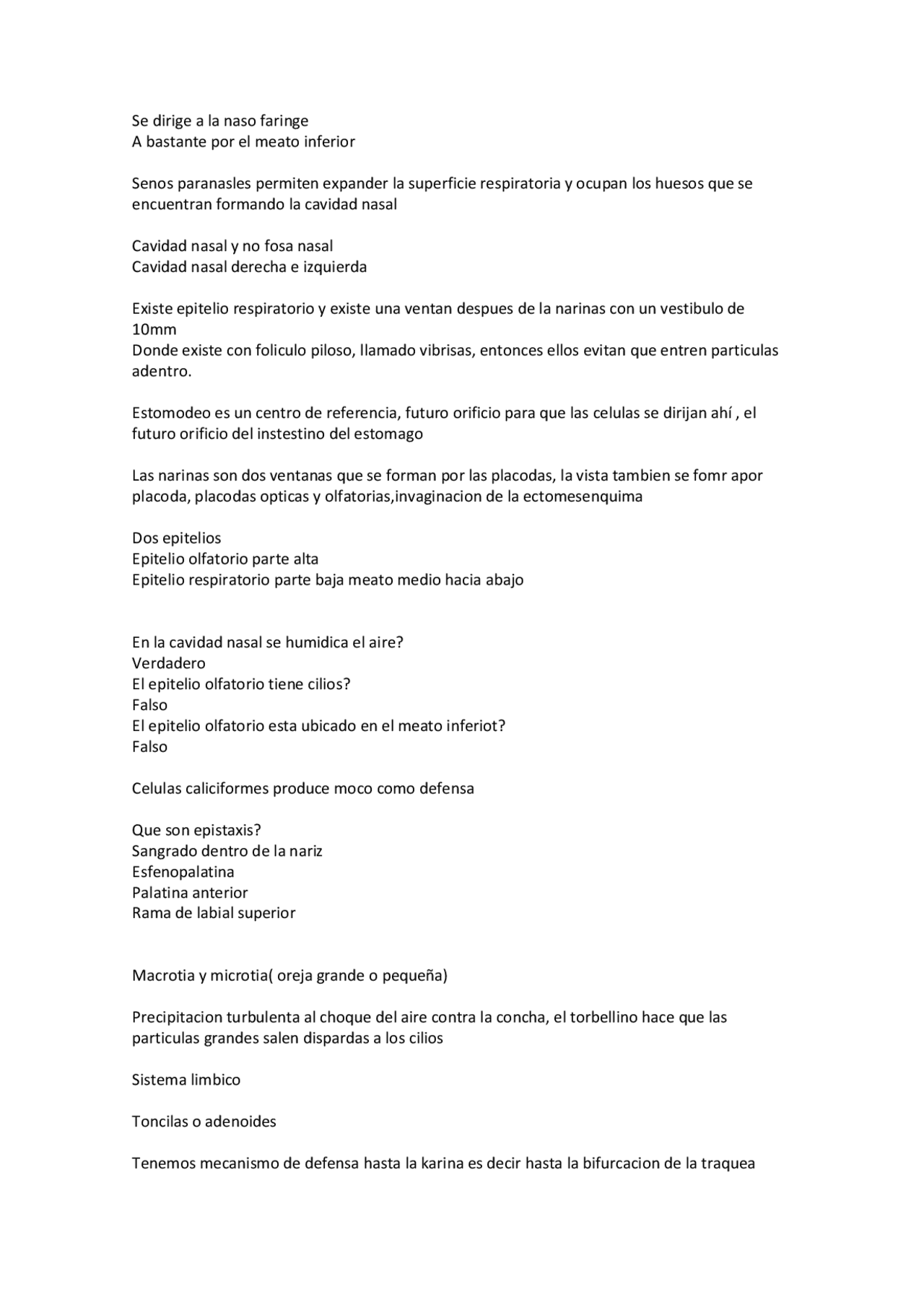 Apuntes Sobre Nasal Nasofaringe Apuntes De Anatomía Docsity
