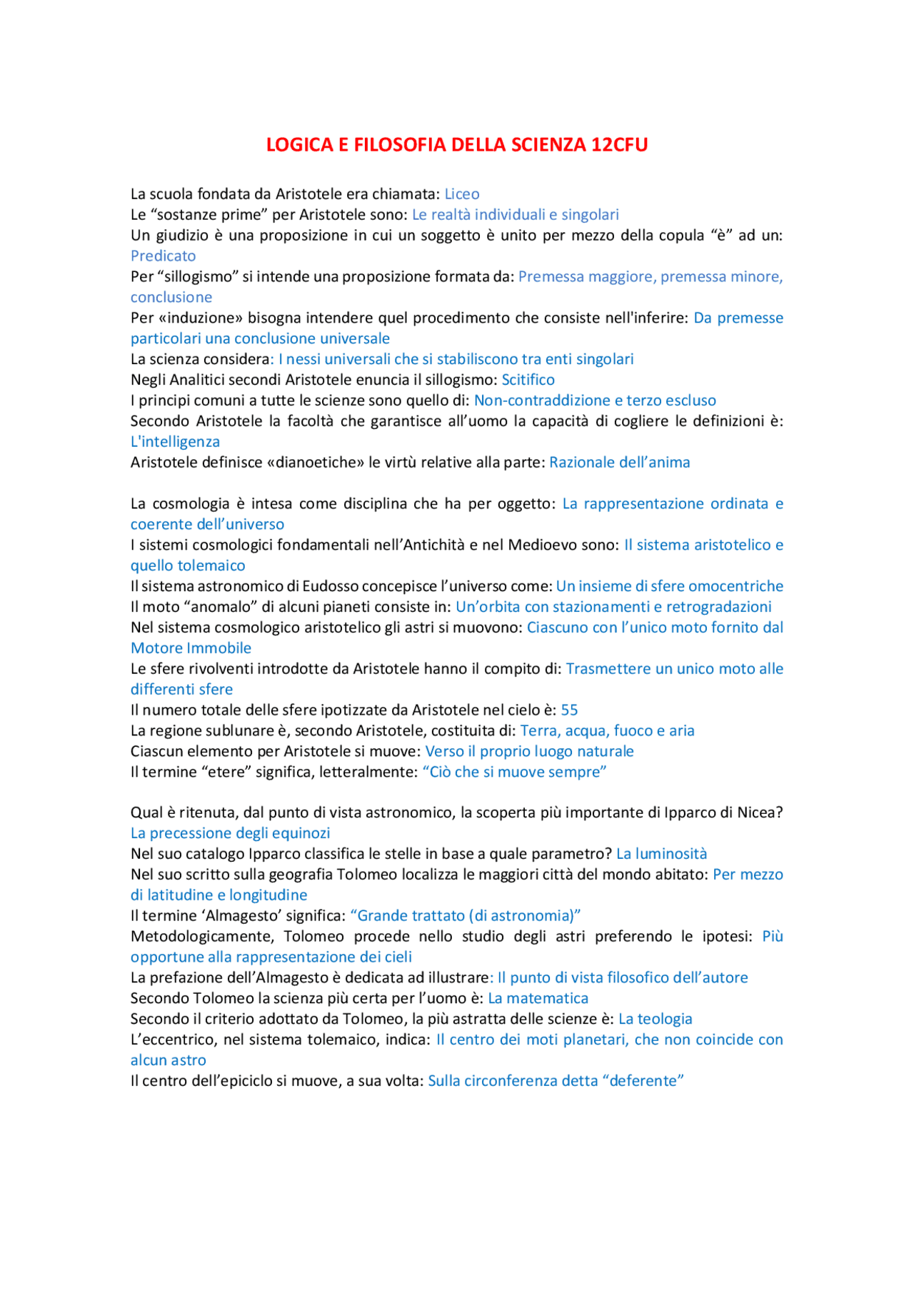 Logica e Filosofia della Scienza M-FIL/02 12CFU | Panieri di Logica ...