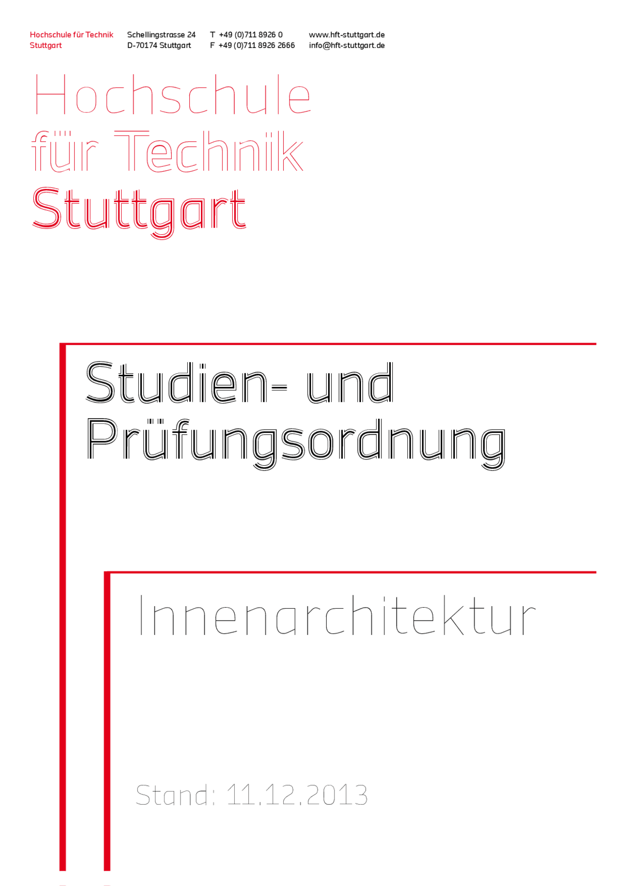 Hochschule für Technik Stuttgart Innenarchitektur Studien | Skripte ...