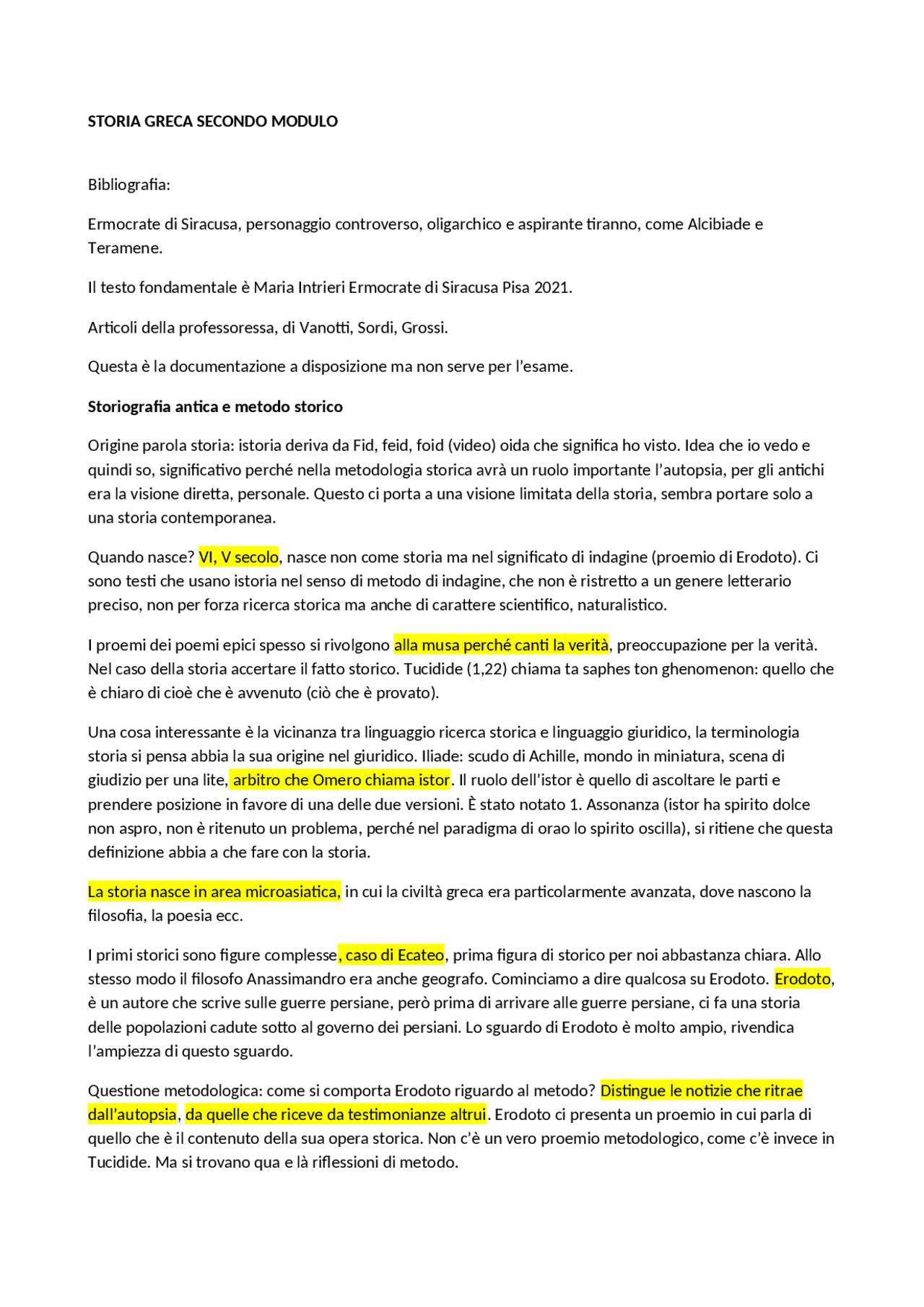 Appunti Storia Greca Secondo Modulo 20212022 Docsity