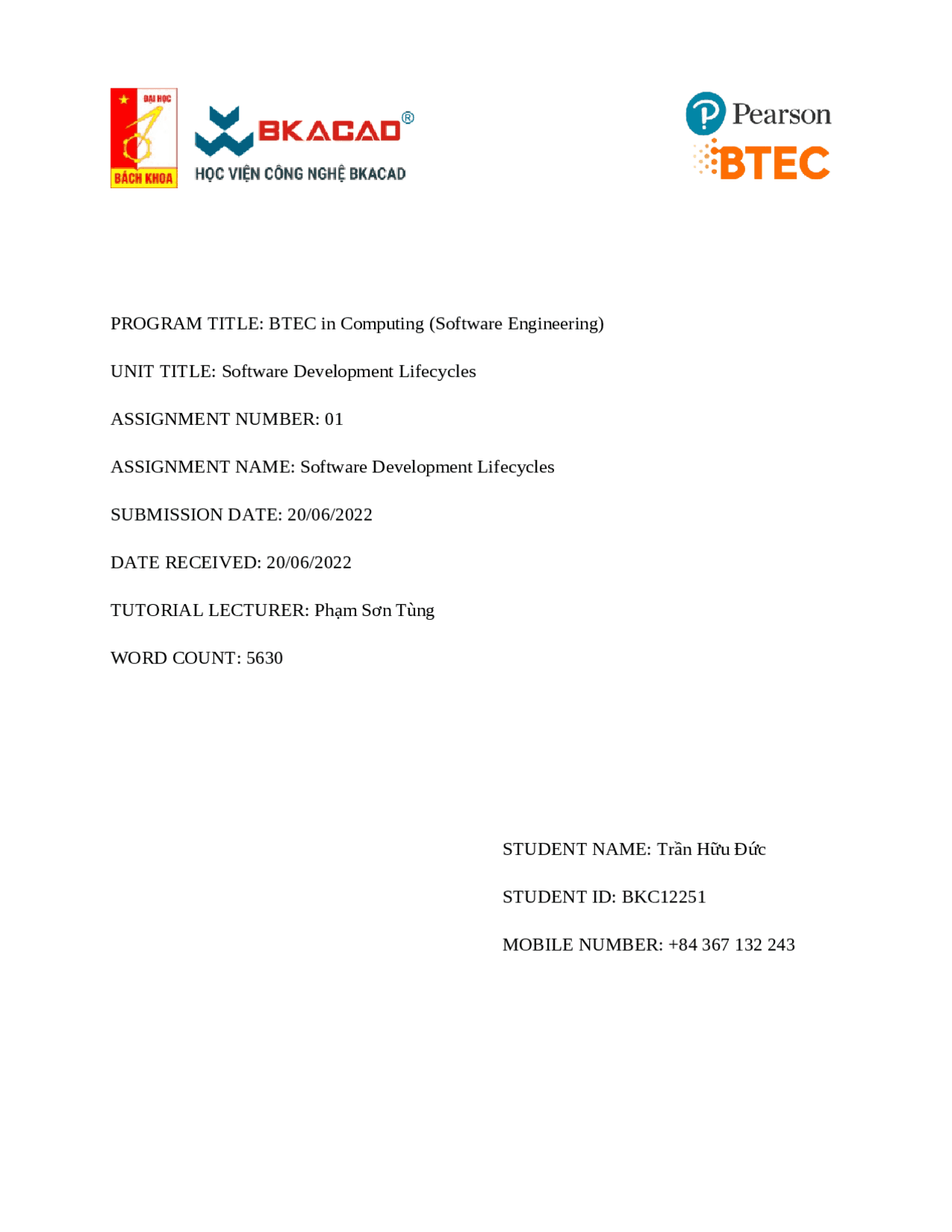 Unit 9 Software Development Lifecycles Docsity