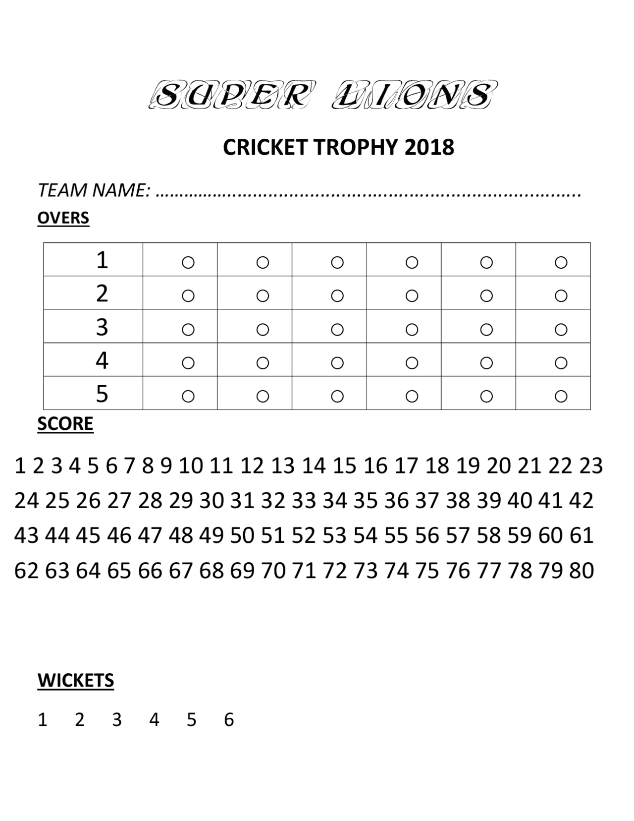 About Cricket Score sheet - Docsity