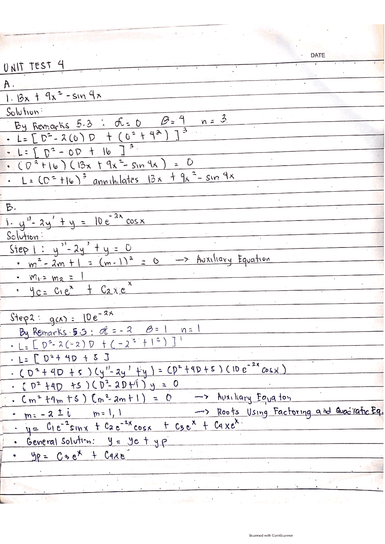 Differential Equations Problem Solving Exercises Differential Equations Docsity