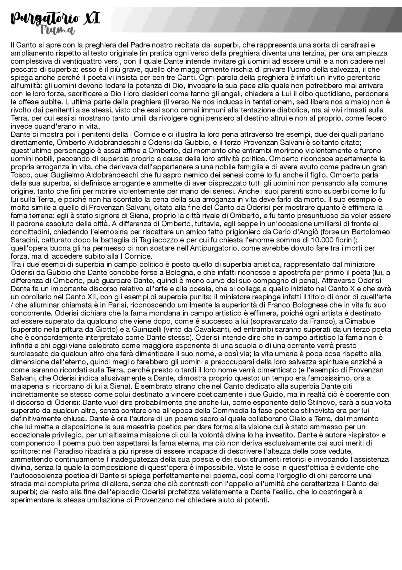 La Superbia nel Purgatorio di Dante: Oderisi da Gubbio e Forese Donati ...