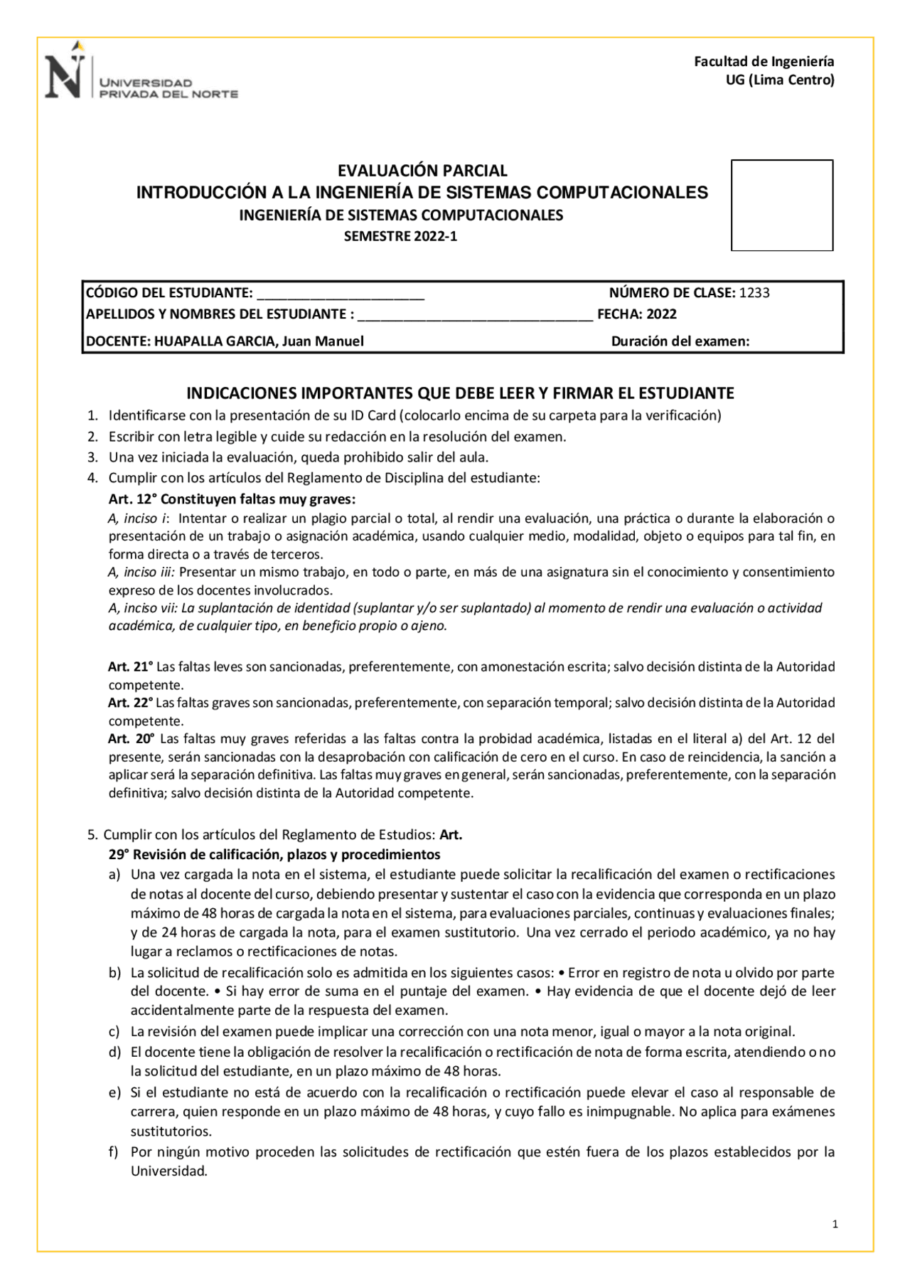 Examen Parcial Introducción A La Ingeniería De Sistemas