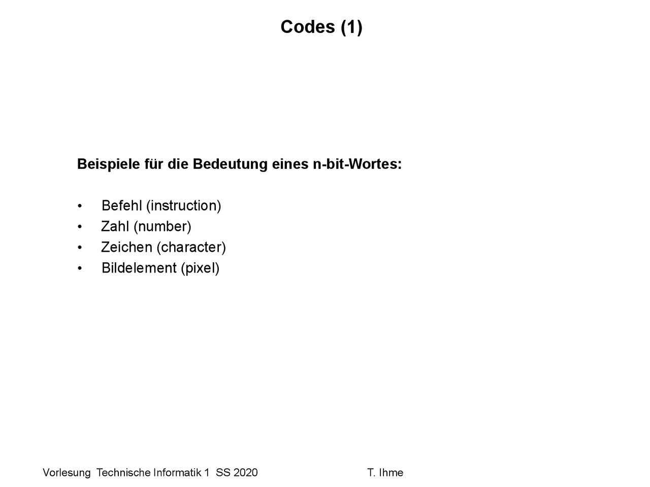 Technische Informatik 1 Mitschriften Technische Informatik Docsity