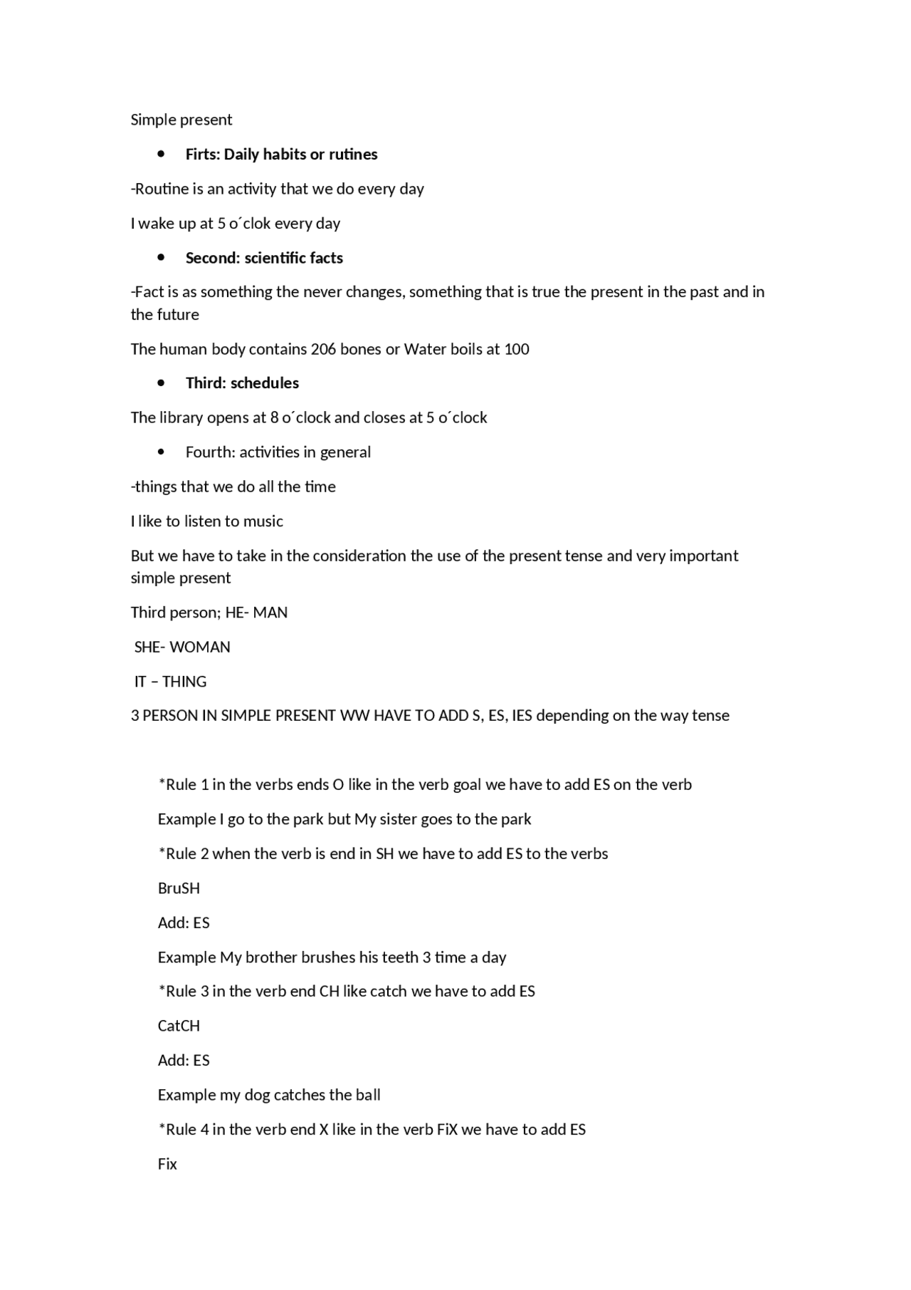 Simple present y sus caracteristicas | Apuntes de Inglés Técnico - Docsity