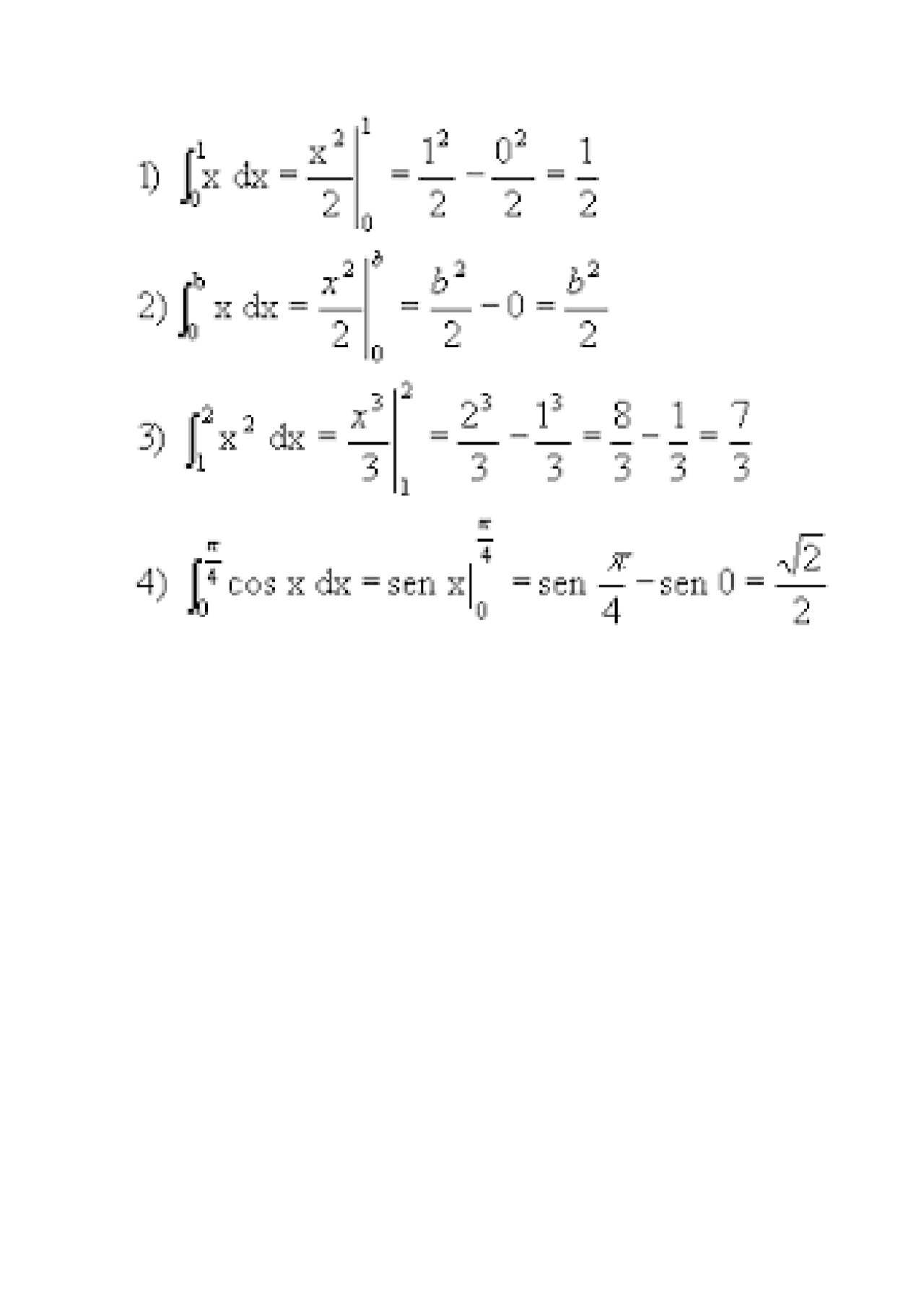 Integral Simples Exercicio Calculo 01 Docsity