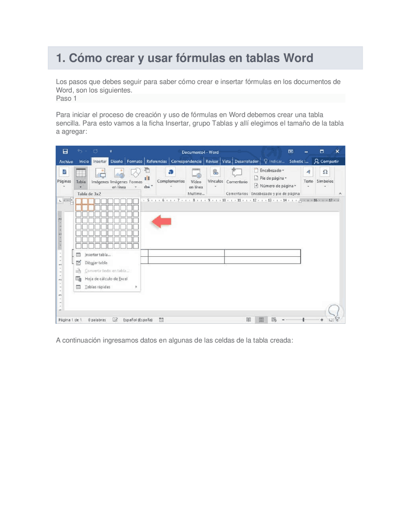 Formulas En Word 2016 Apuntes De Informática Docsity