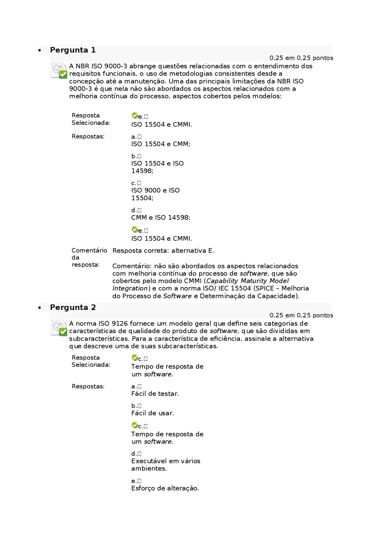 Questionario Engenharia De Software Docsity