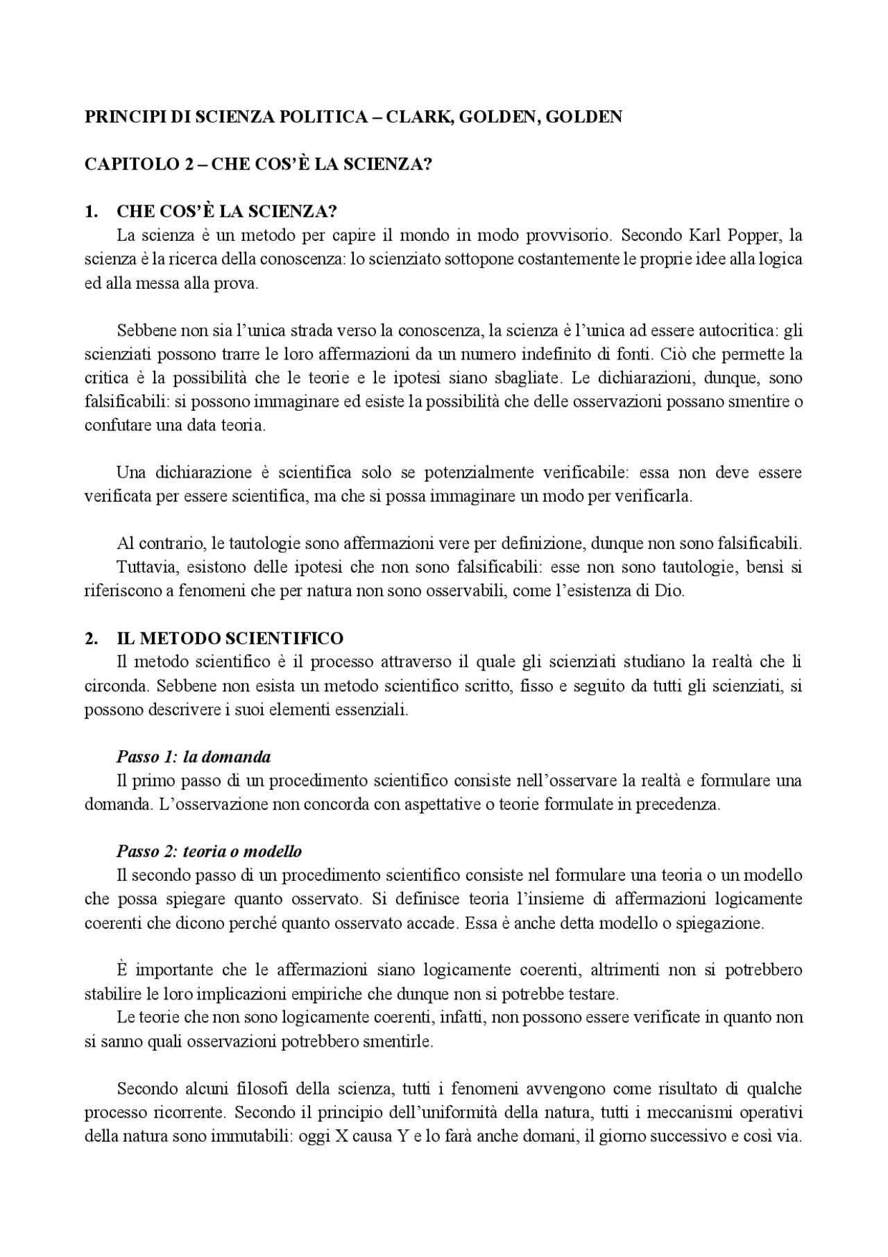 Principi di Scienza Politica - William Roberts Clark, Matt Golder - Docsity