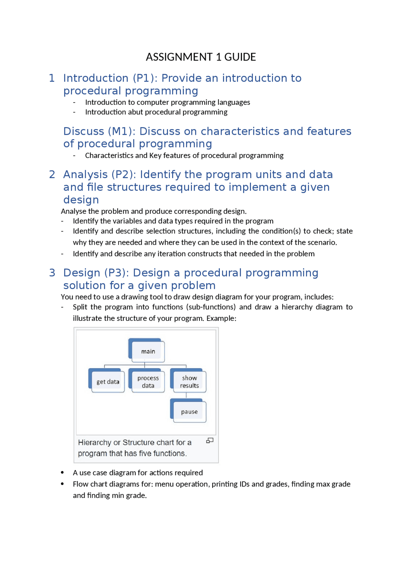 Procedural Programming Assignment Guide | Summaries Port Engineering | Docsity