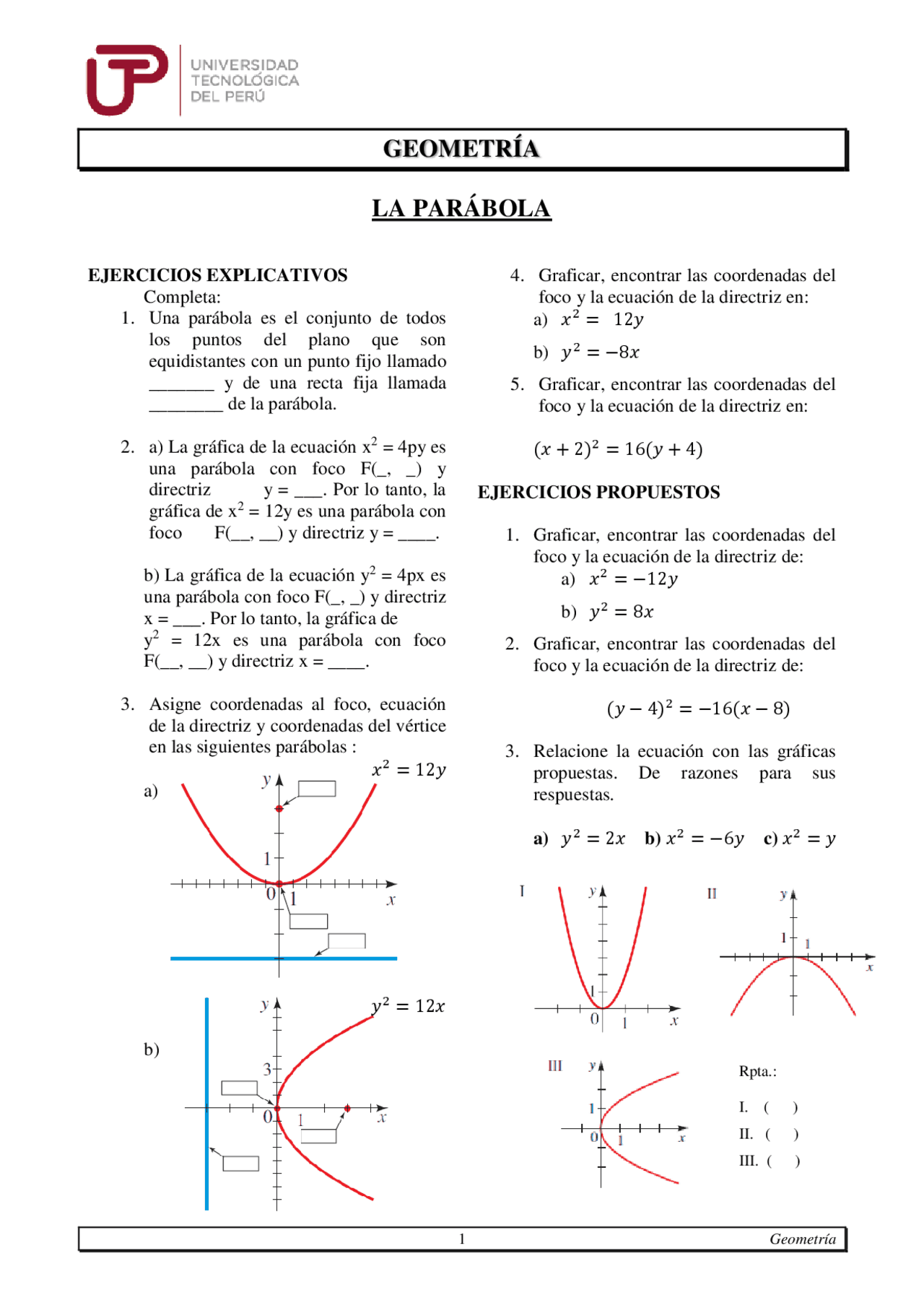 resolver ejercicios, geometria | Ejercicios de Geometría | Docsity