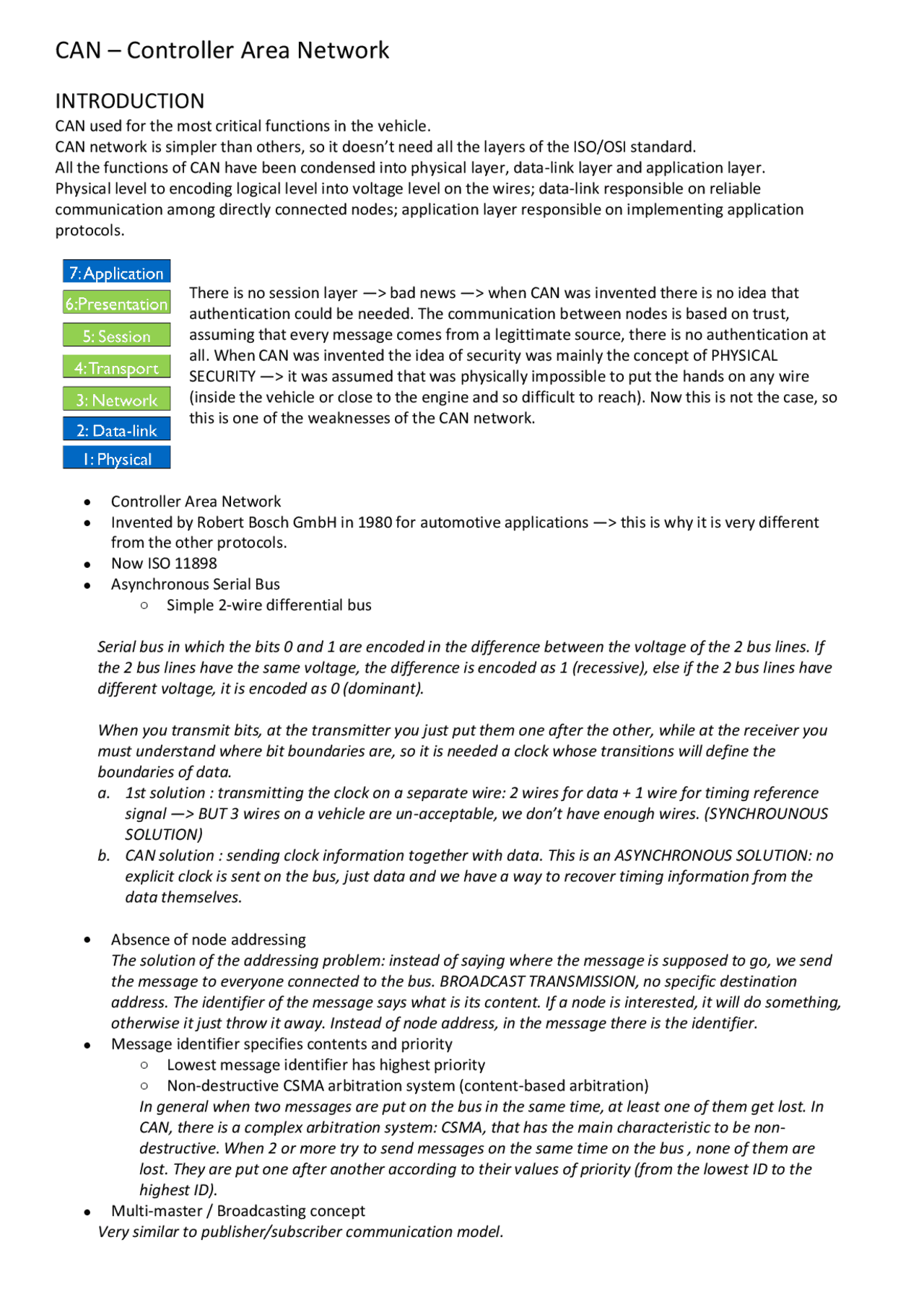 CAN protocol for automotive application | Appunti di Reti informatiche ...