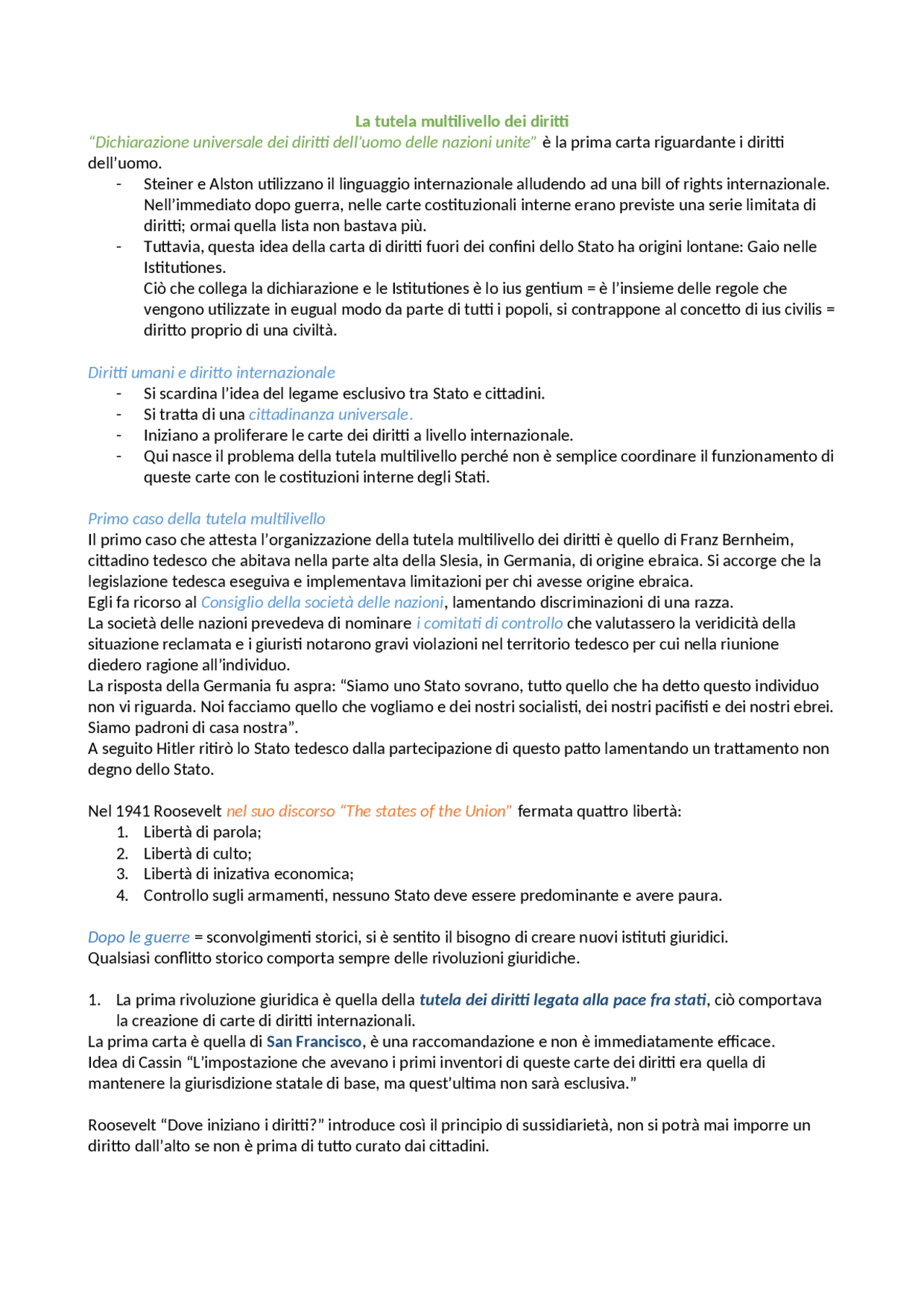 La Tutela Dei Diritti Cedu E Carta Dei Diritti Fondamentali Ue Docsity