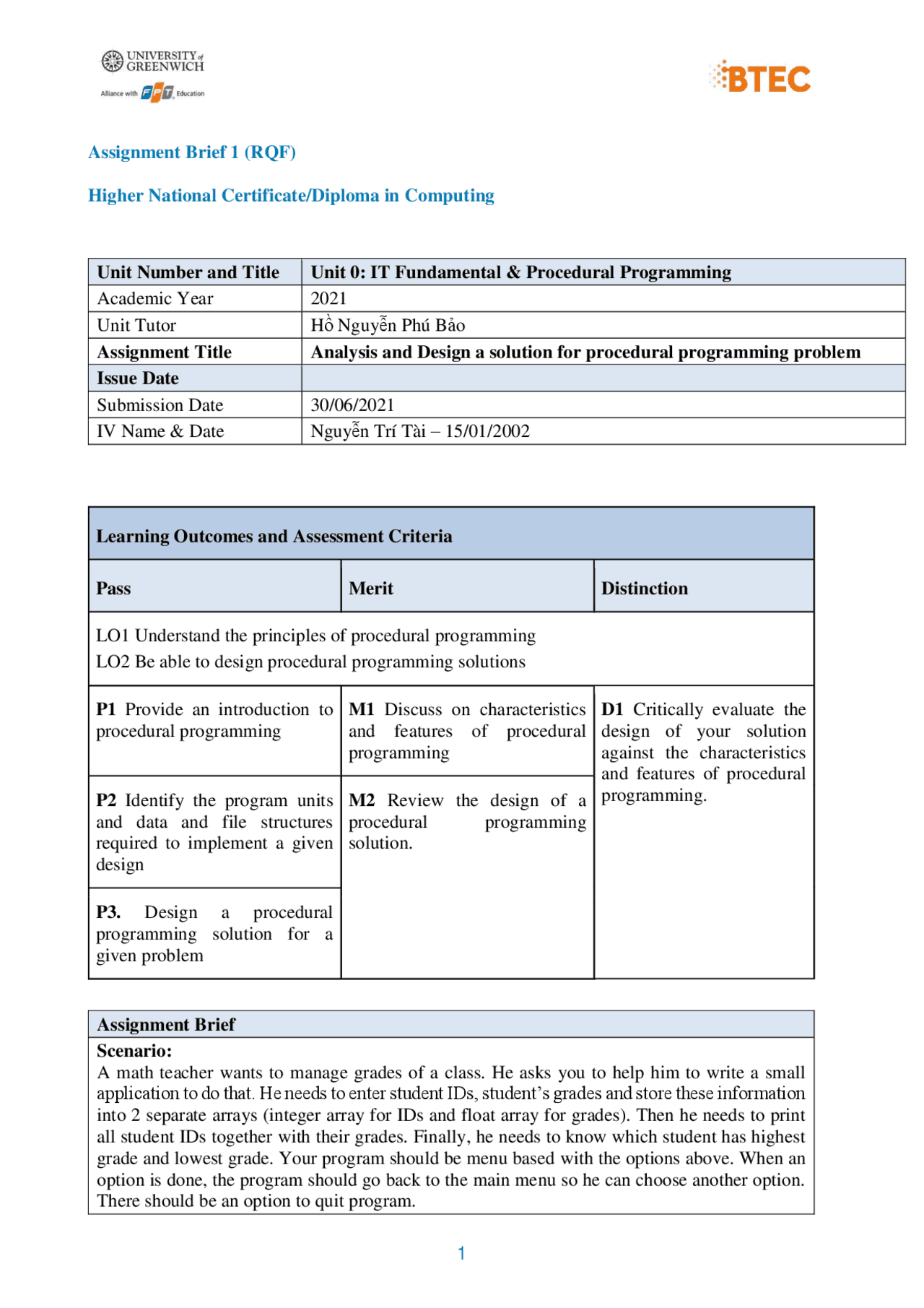 Assignment 1 Prog102 Essays University Software Development Docsity