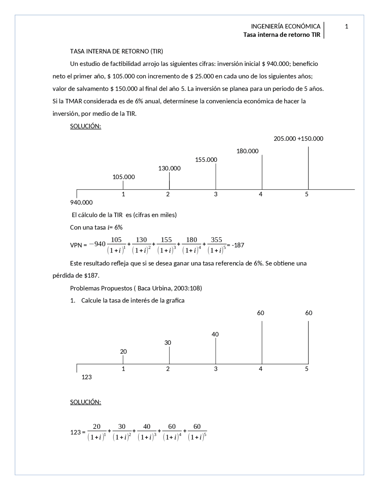 ingenieria economica, ejercicios resueltos | Ejercicios de Ingeniería económica | Docsity