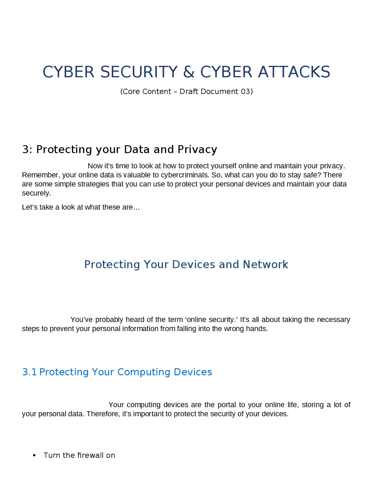 Cyber Security & Cyber Attacks - Docsity