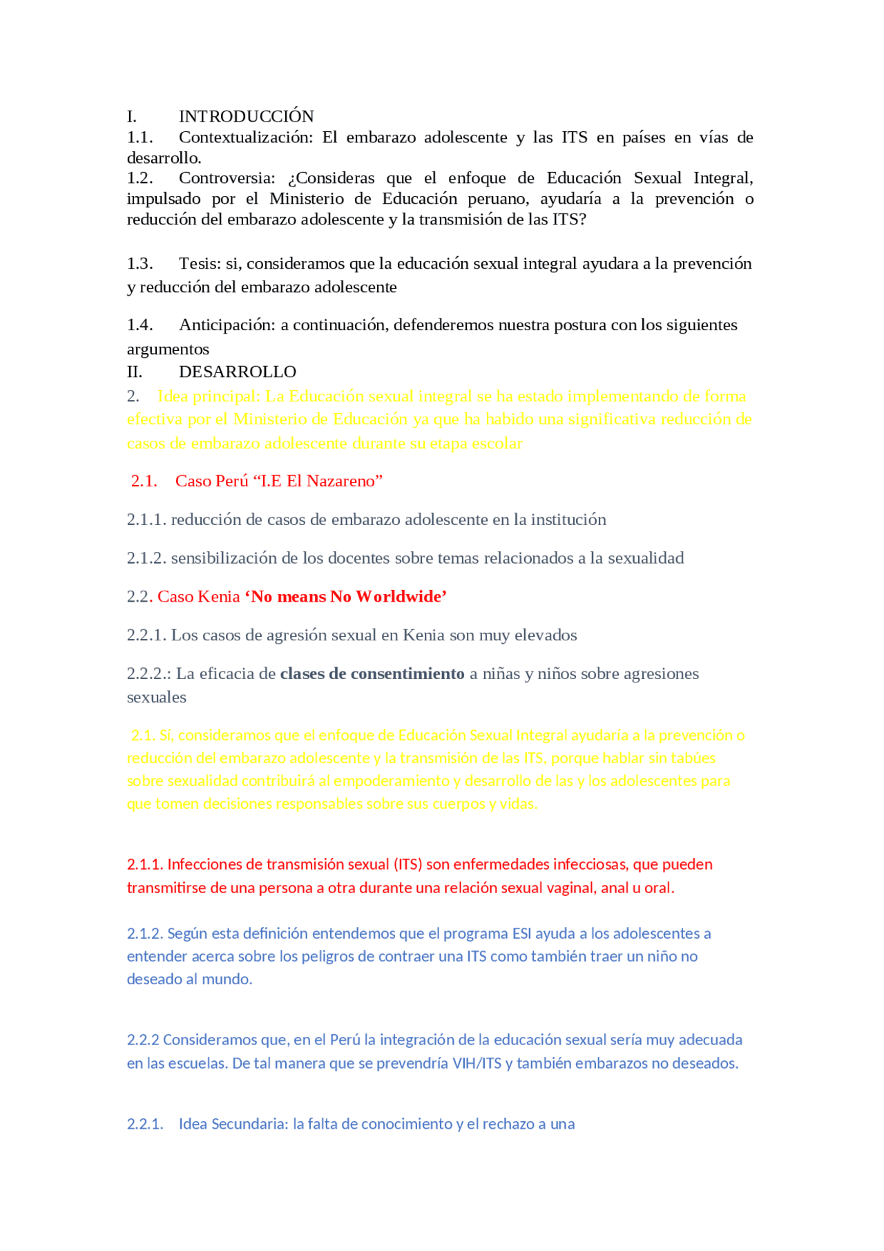 Ejercicio Sobre El Embarazo Adolecente Exercises Of Communication