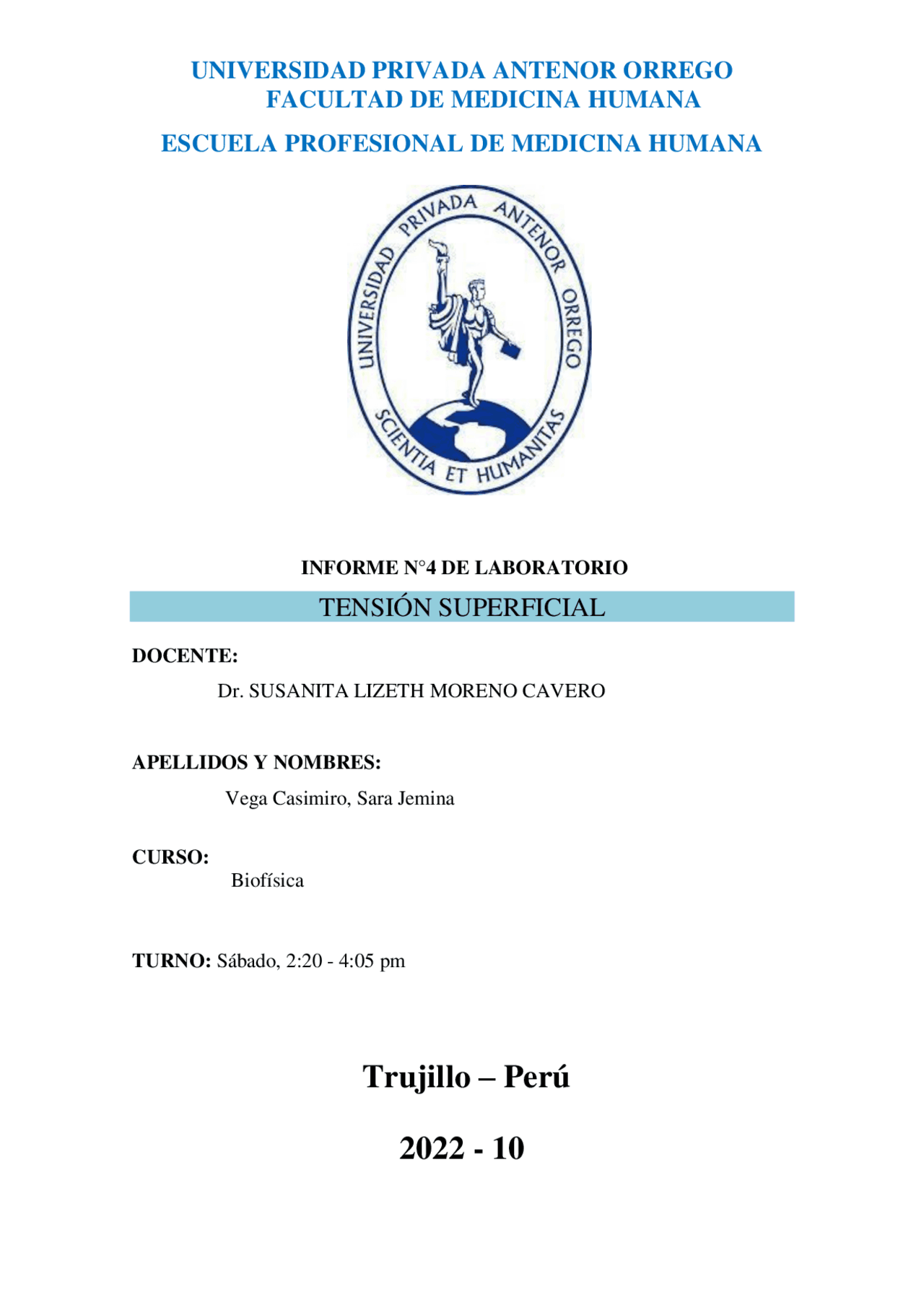 Informe De Biofisica N°4 Apuntes De Biofísica Docsity